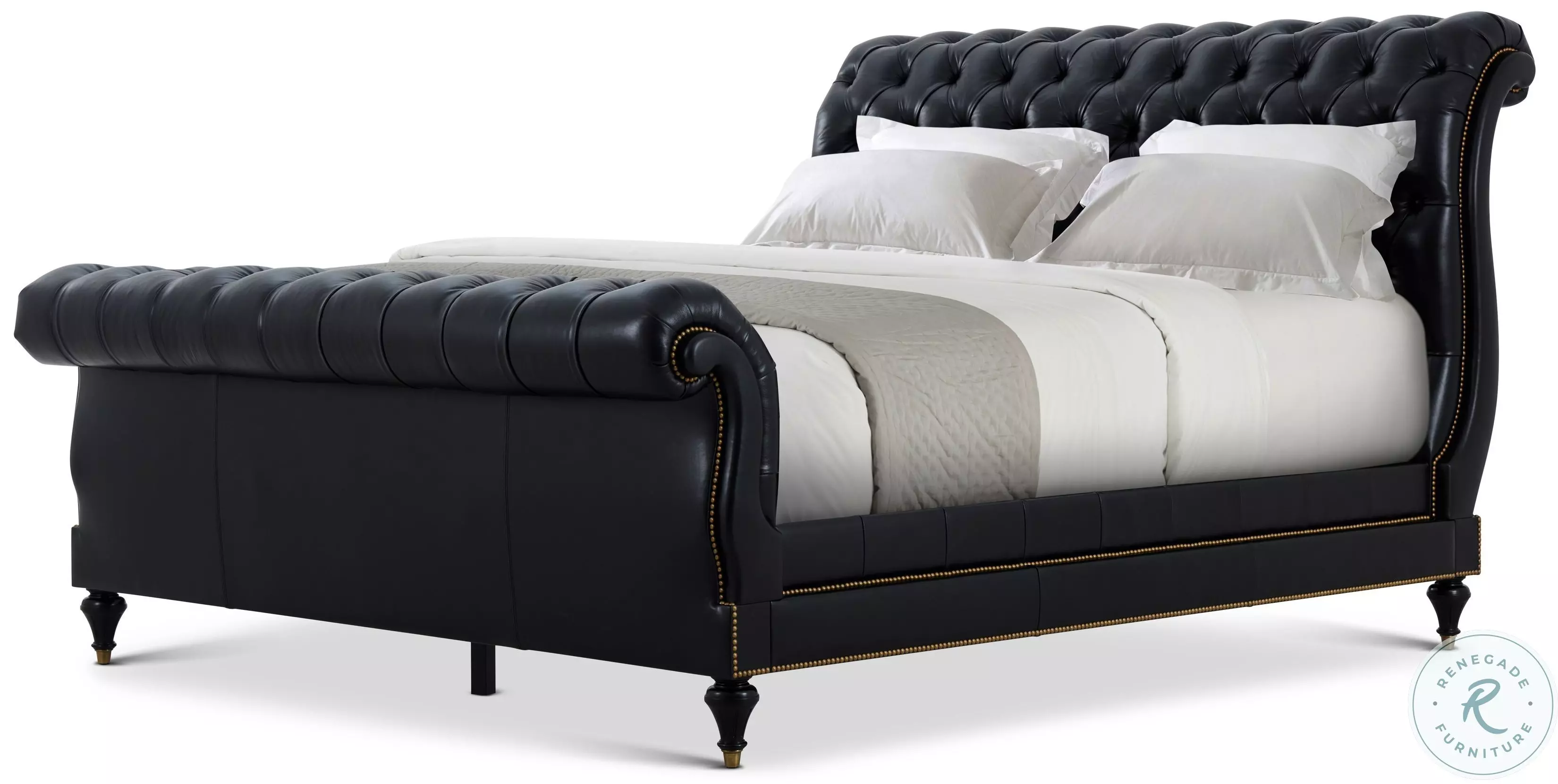 Spencer London One Fifth Black King Sleigh Bed From Theodore Alexander ...