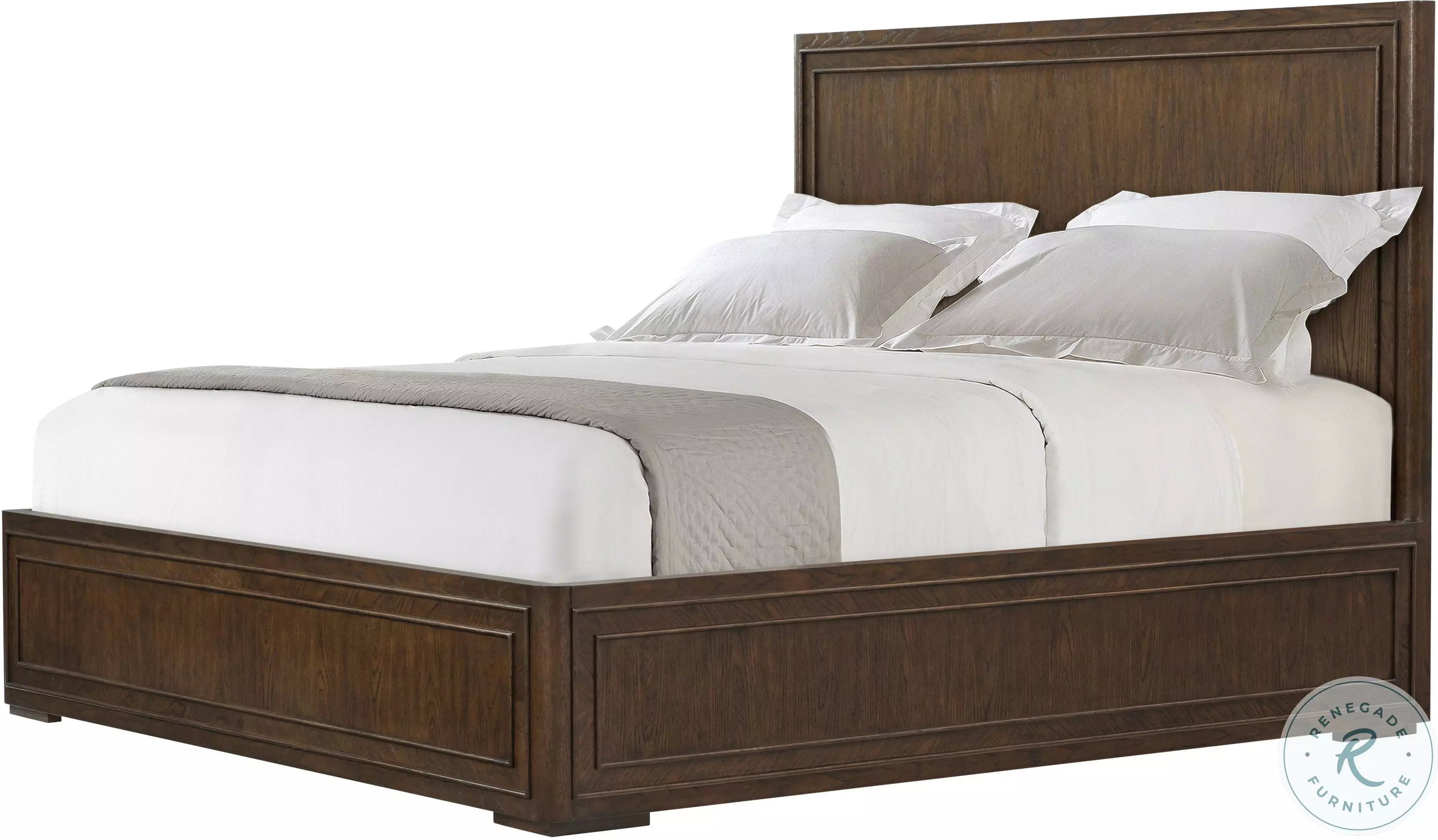 Surrey Brownstone King Wood Low Profile Panel Bed From Theodore ...