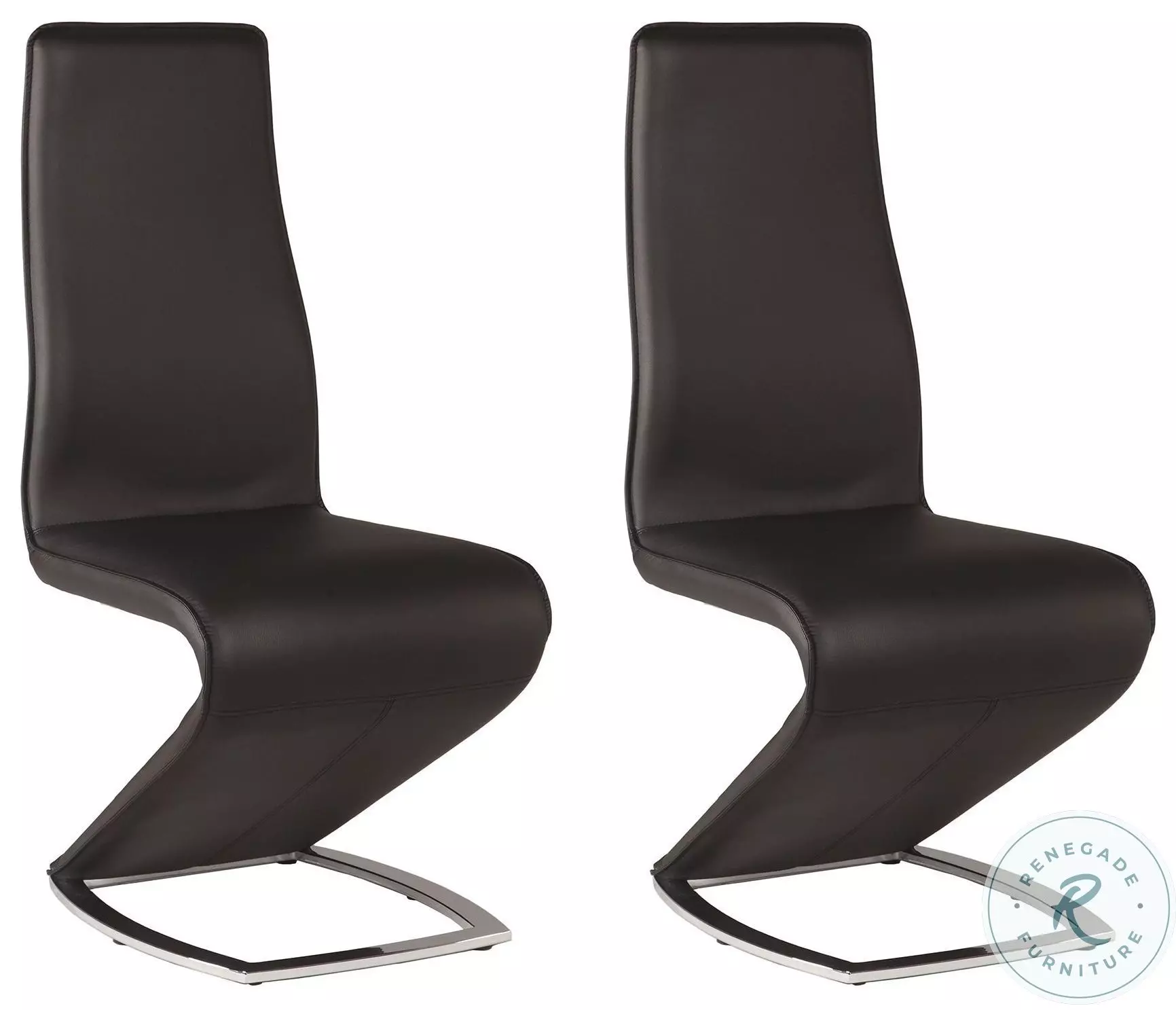 Tara Black Z Shape Side Chair Set of 2 From Chintaly Imports | Coleman ...