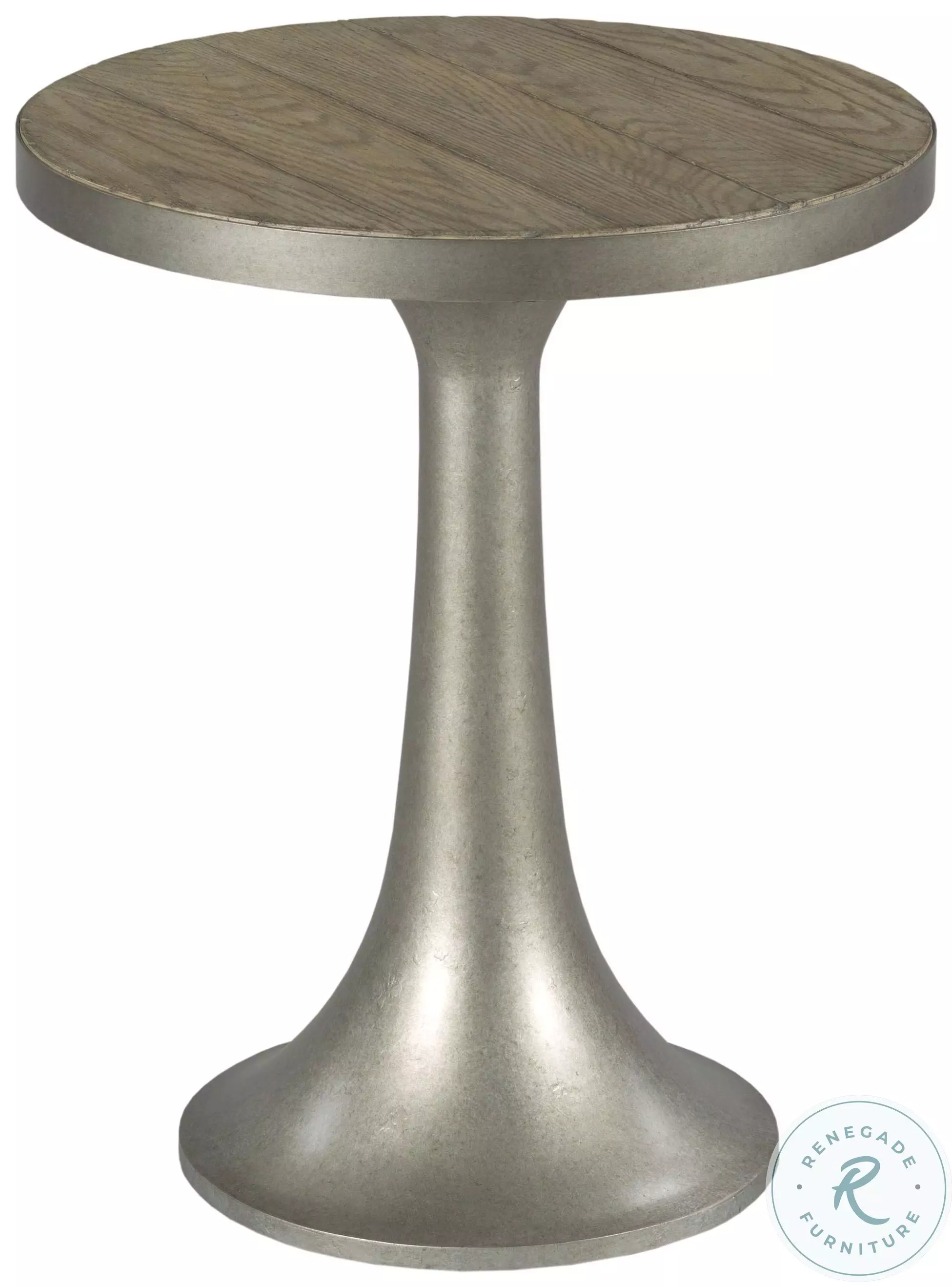 Timber Forge Rubbed Light Brown and Aged Natural Silver Round Chairside ...