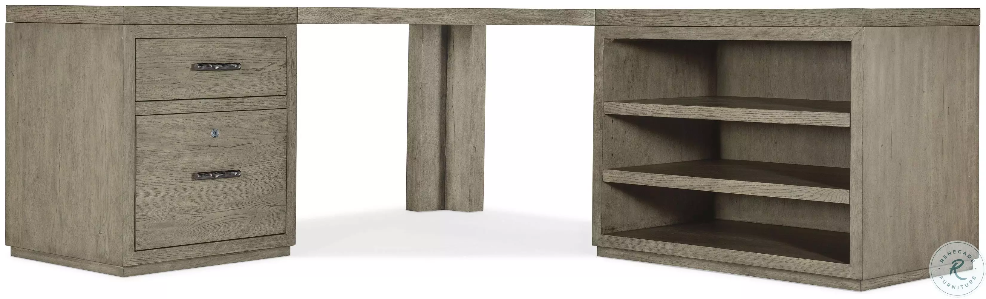Linville Falls Soft Smoked Gray Corner Desk with File and Open Desk ...