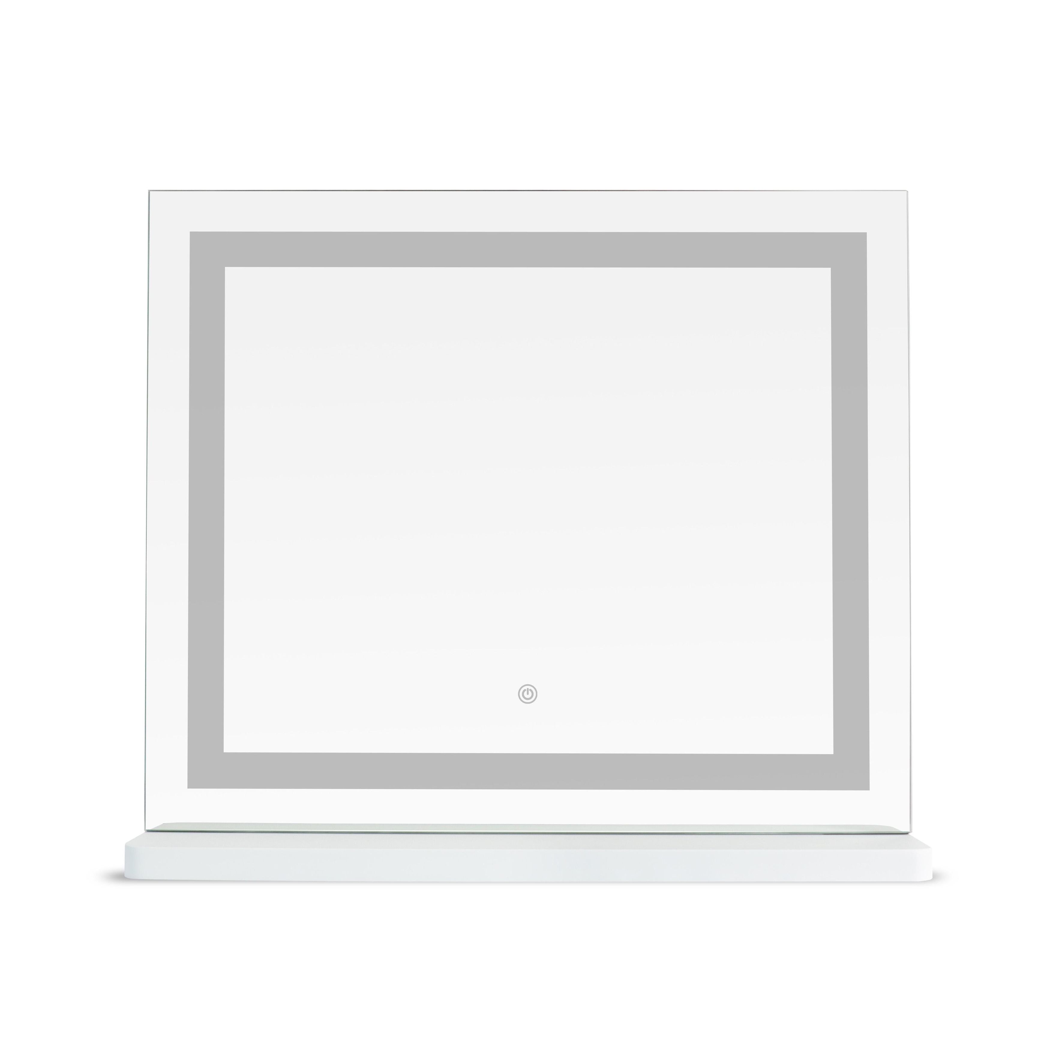 Lola Transparent 25" Rectangular Vanity Mirror with LED Panel from TOV ...