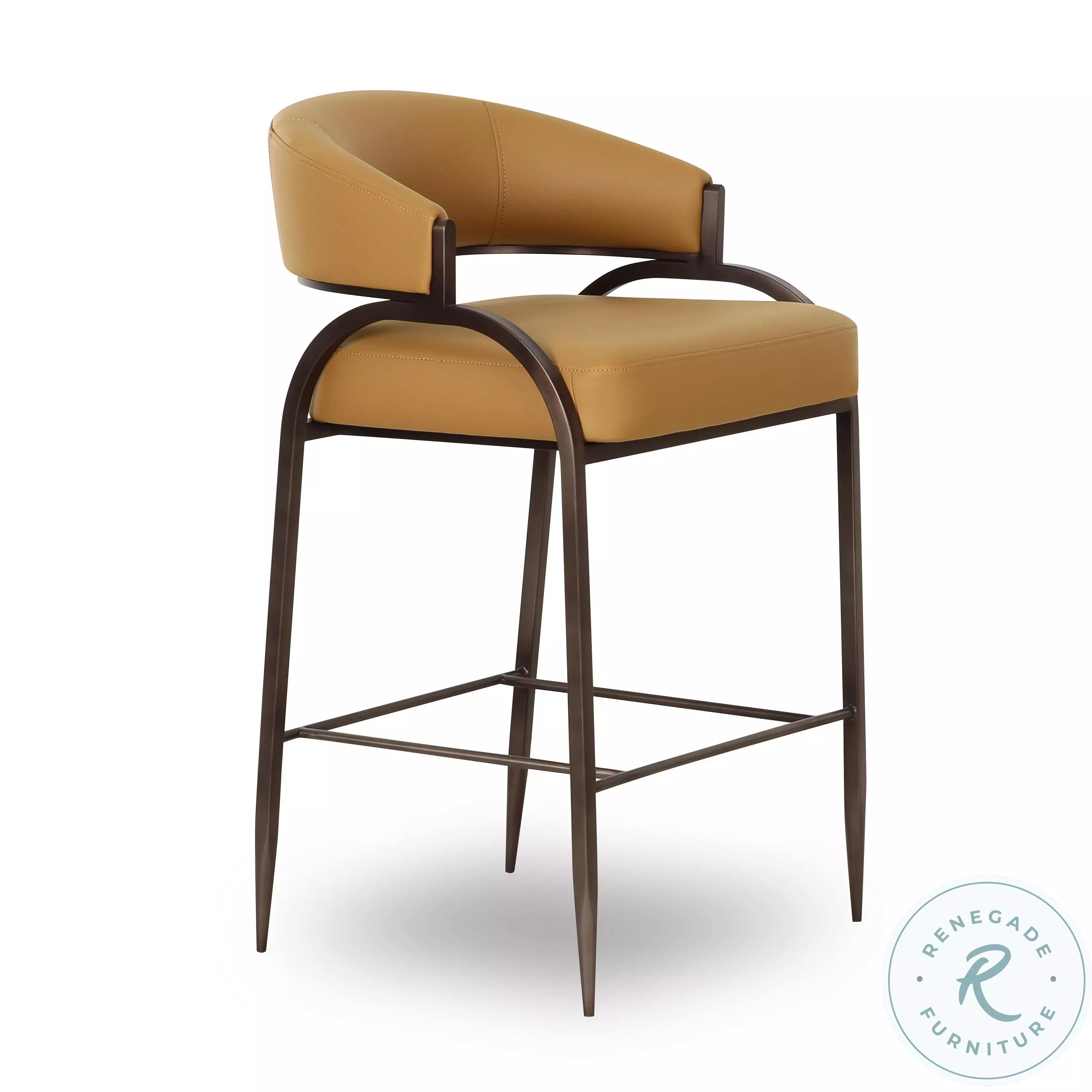 Tatum Tan Performance Vegan Leather Counter Height Stool From TOV ...