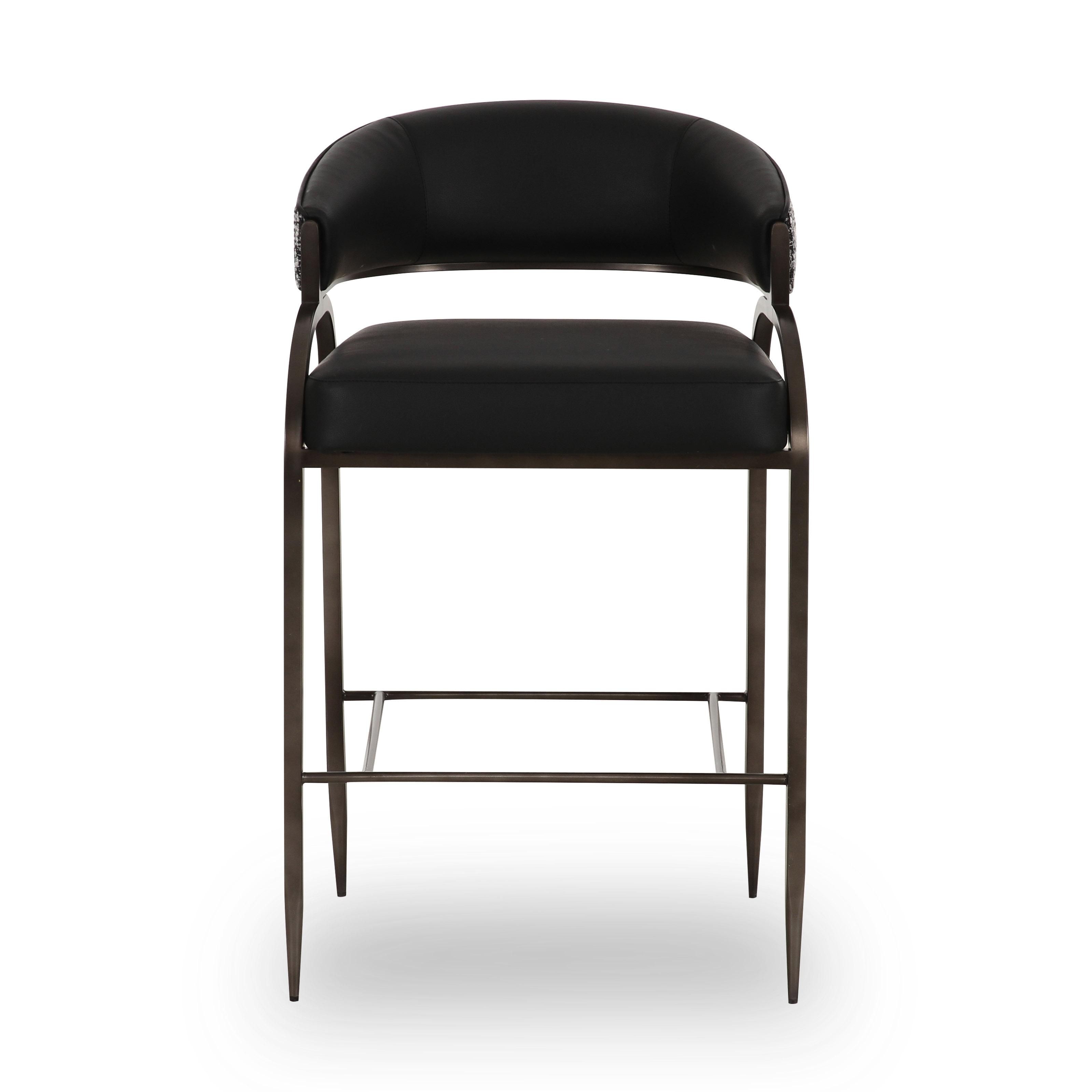 Tatum Black Performance Fabric Counter Height Stool from TOV | Coleman ...