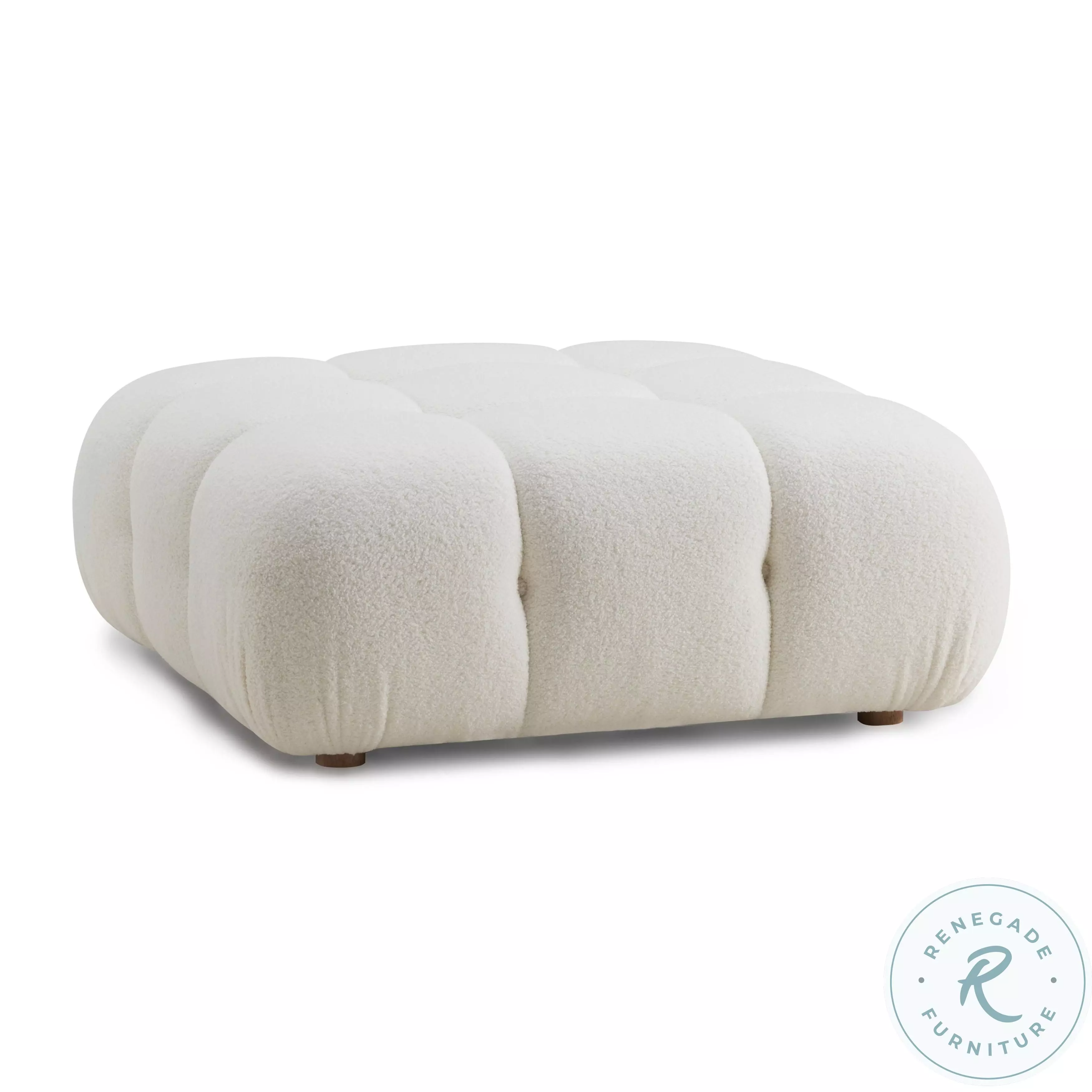 Calliope Cream Ottoman From TOV | Coleman Furniture
