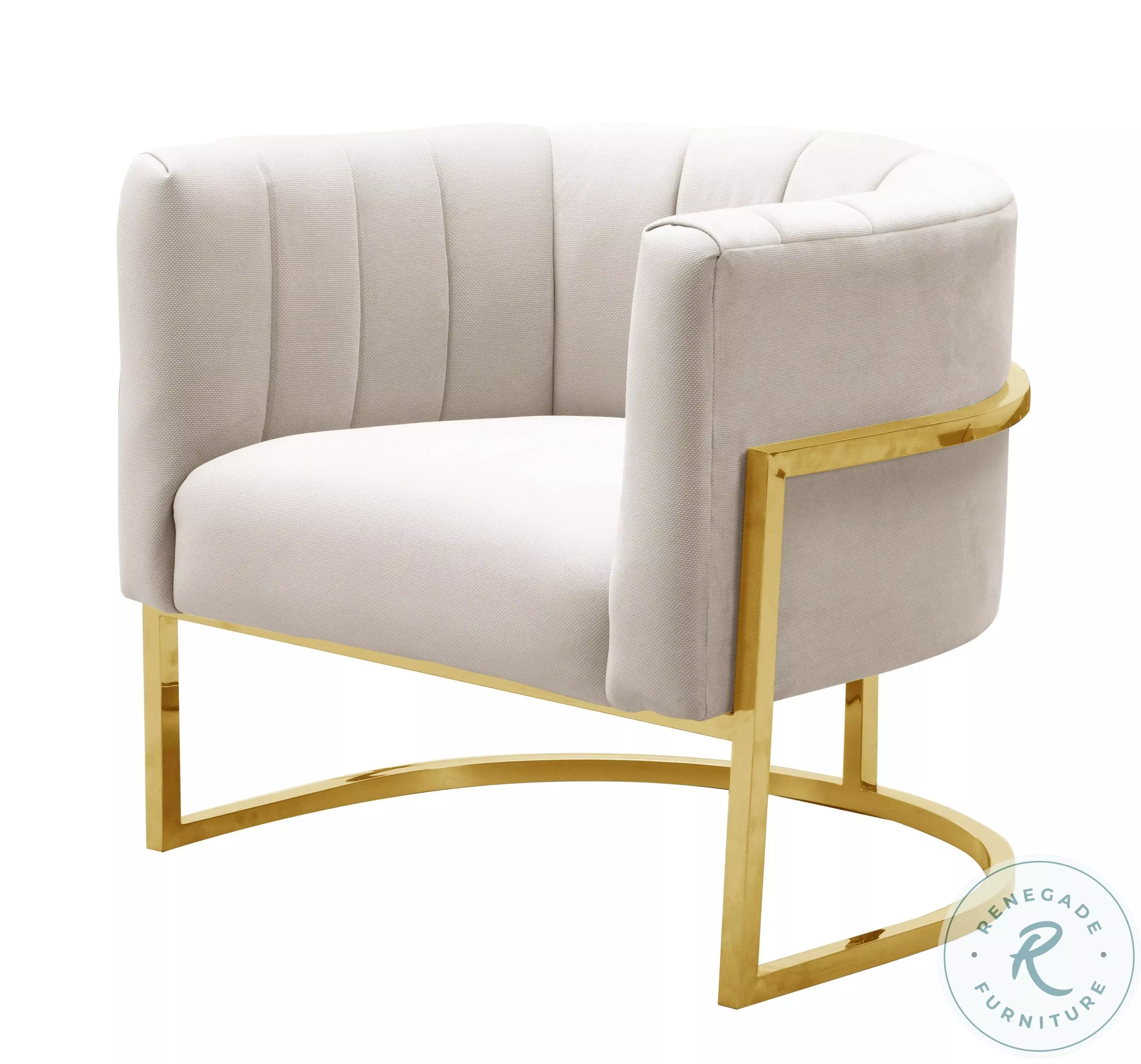 Magnolia Spotted Cream Chair with Gold Base from TOV | Coleman Furniture