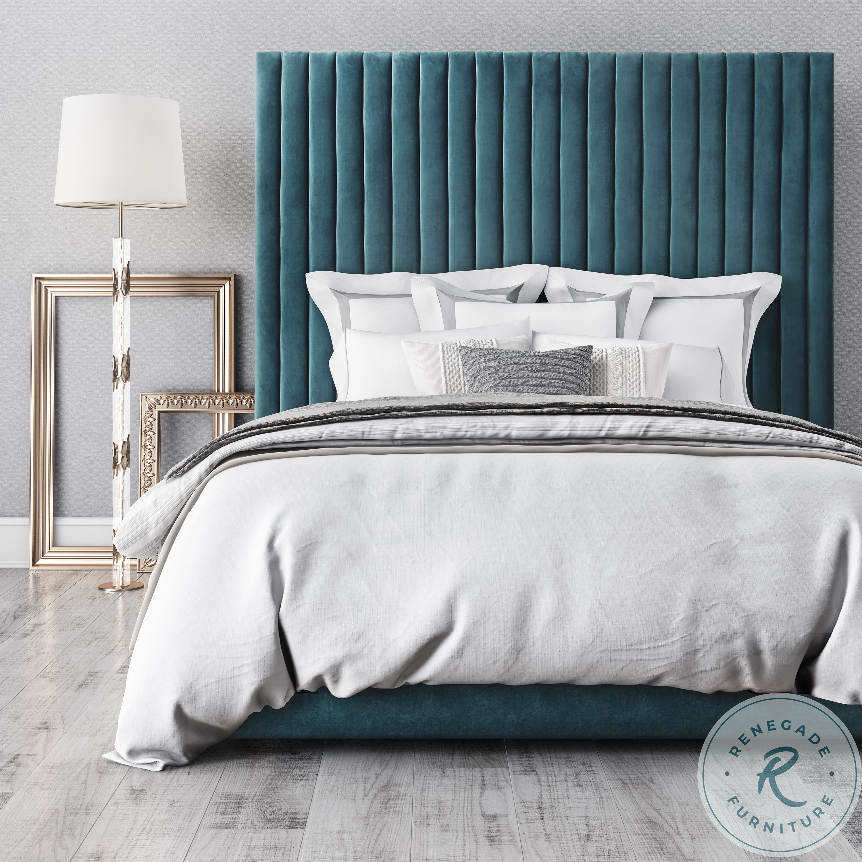 Arabelle Sea Blue King Upholstered Platform Bed from TOV Furniture (B91 ...