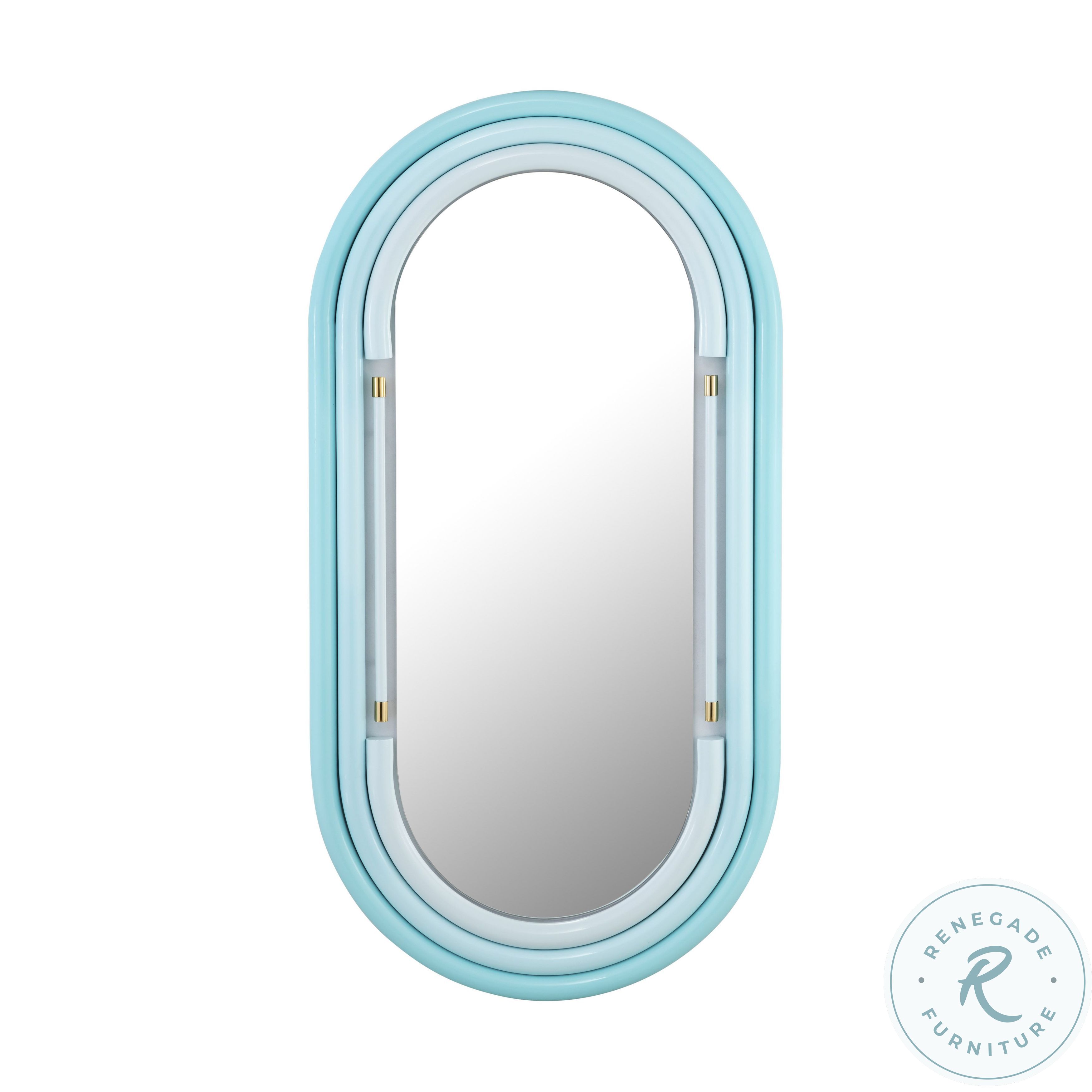 Neon Blue Wall Mirror From TOV | Coleman Furniture
