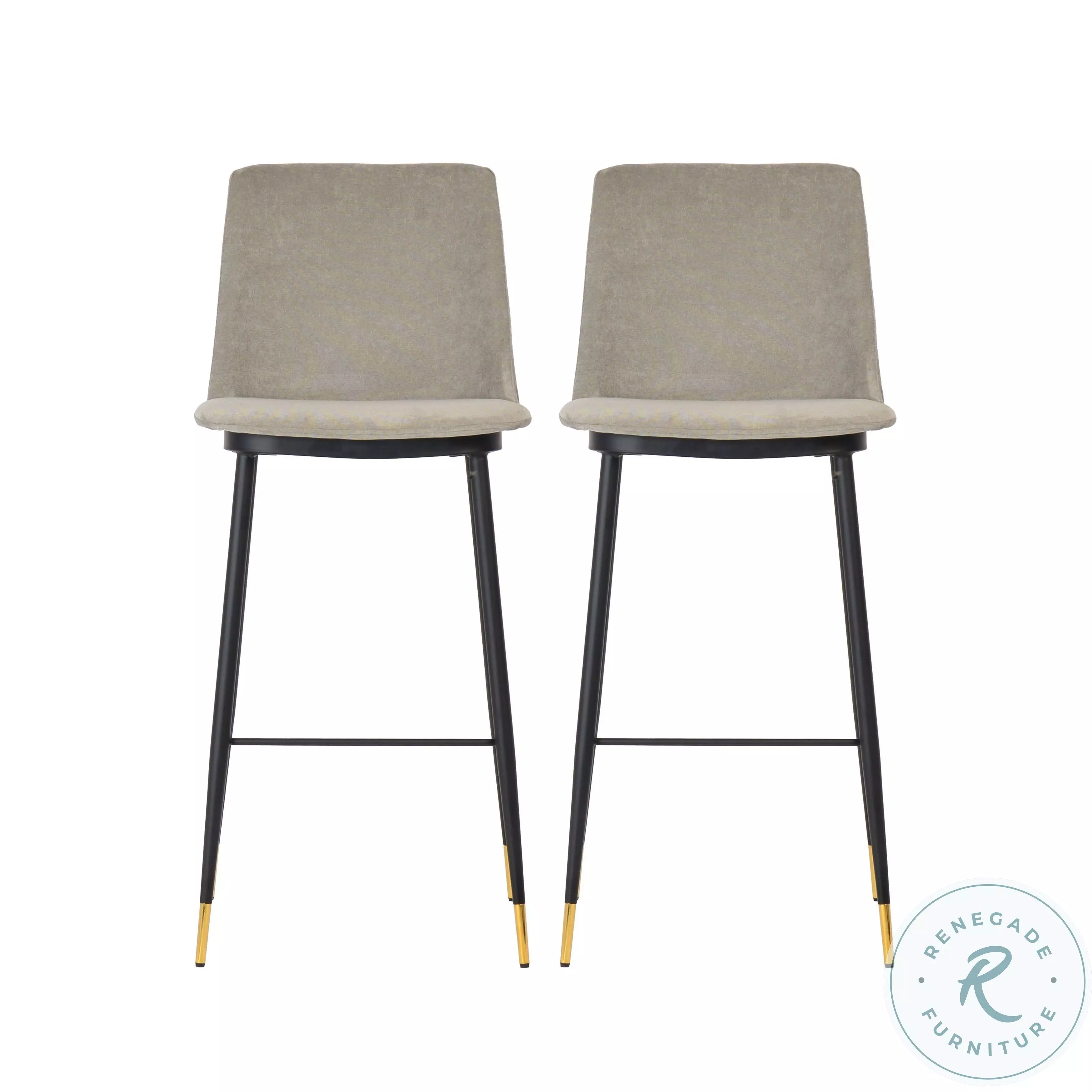 Evora Grey Velvet Counter Stool Set of 2 from TOV | Coleman Furniture