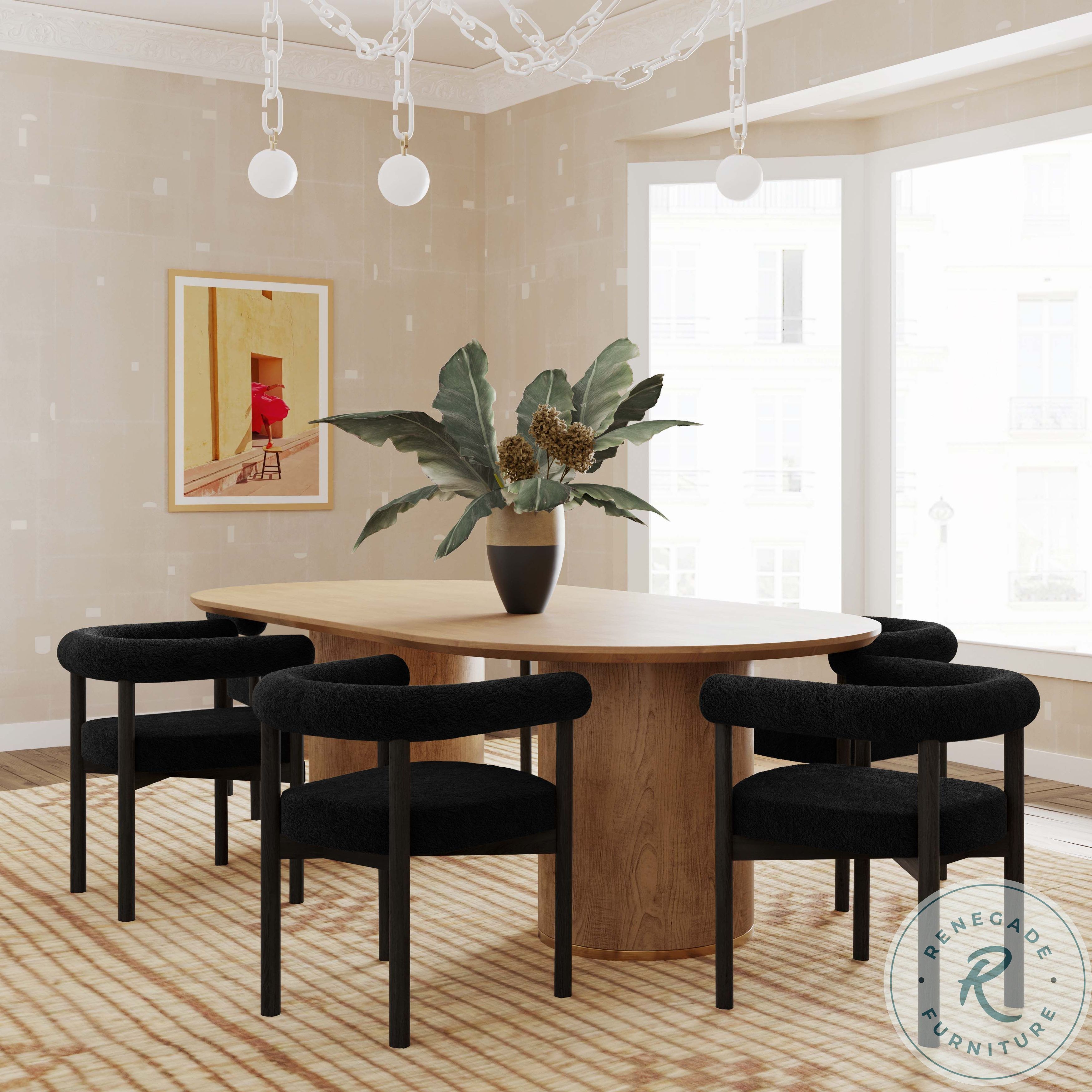Brandy Natural Ash Wood Oval Dining Table From TOV | Coleman Furniture