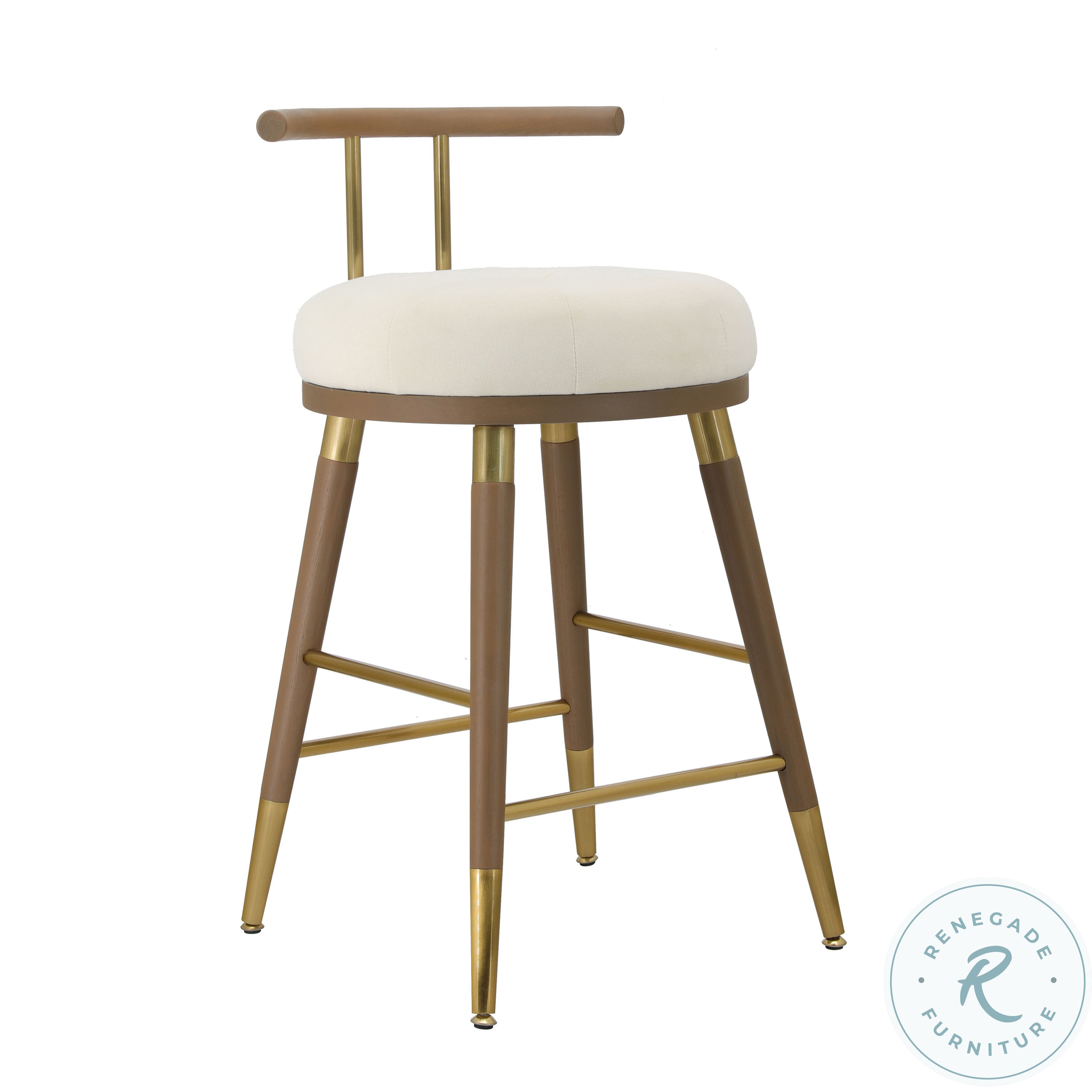 Juniper Cream Velvet Counter Height Stool From TOV | Coleman Furniture