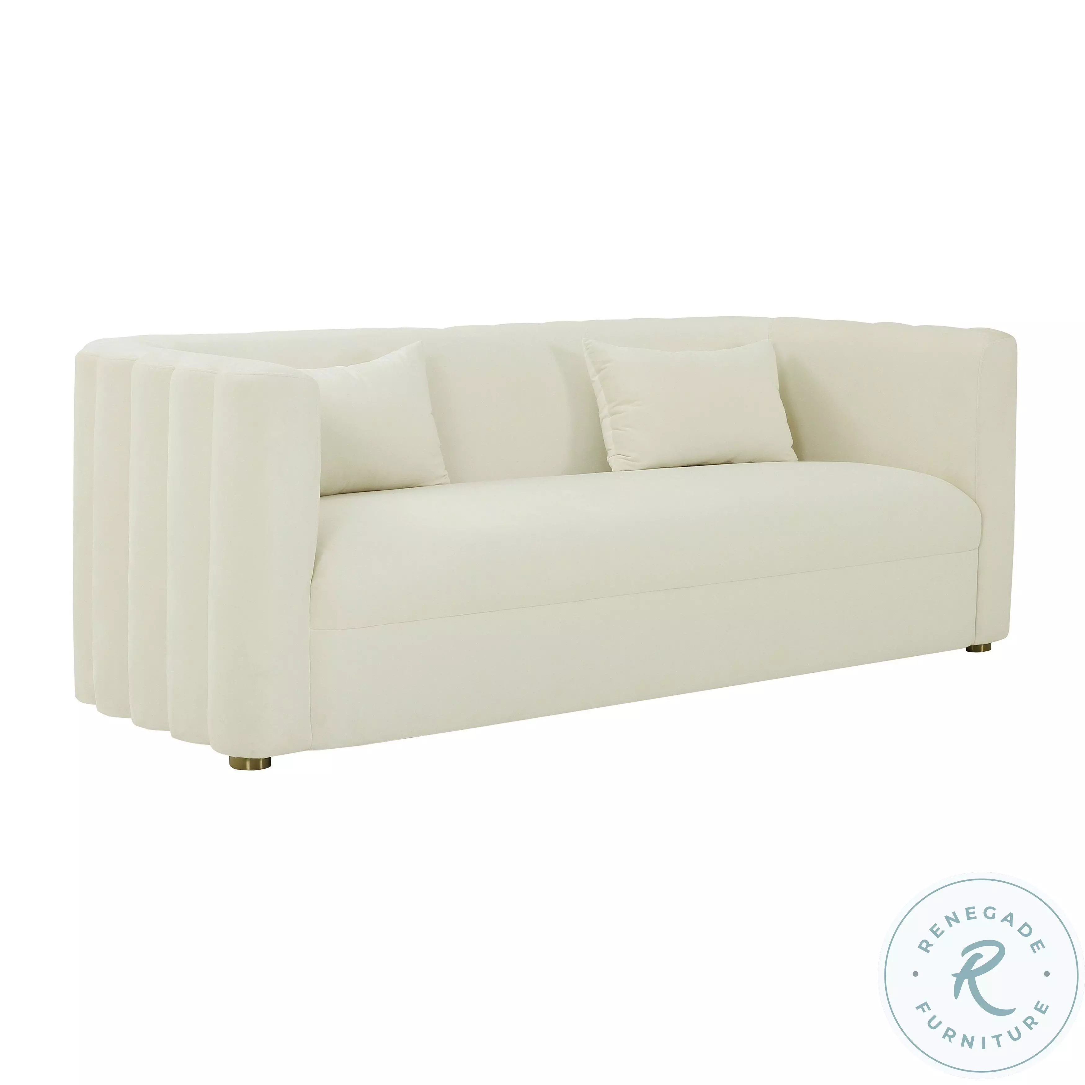 Callie Cream Velvet Sofa from TOV | Coleman Furniture