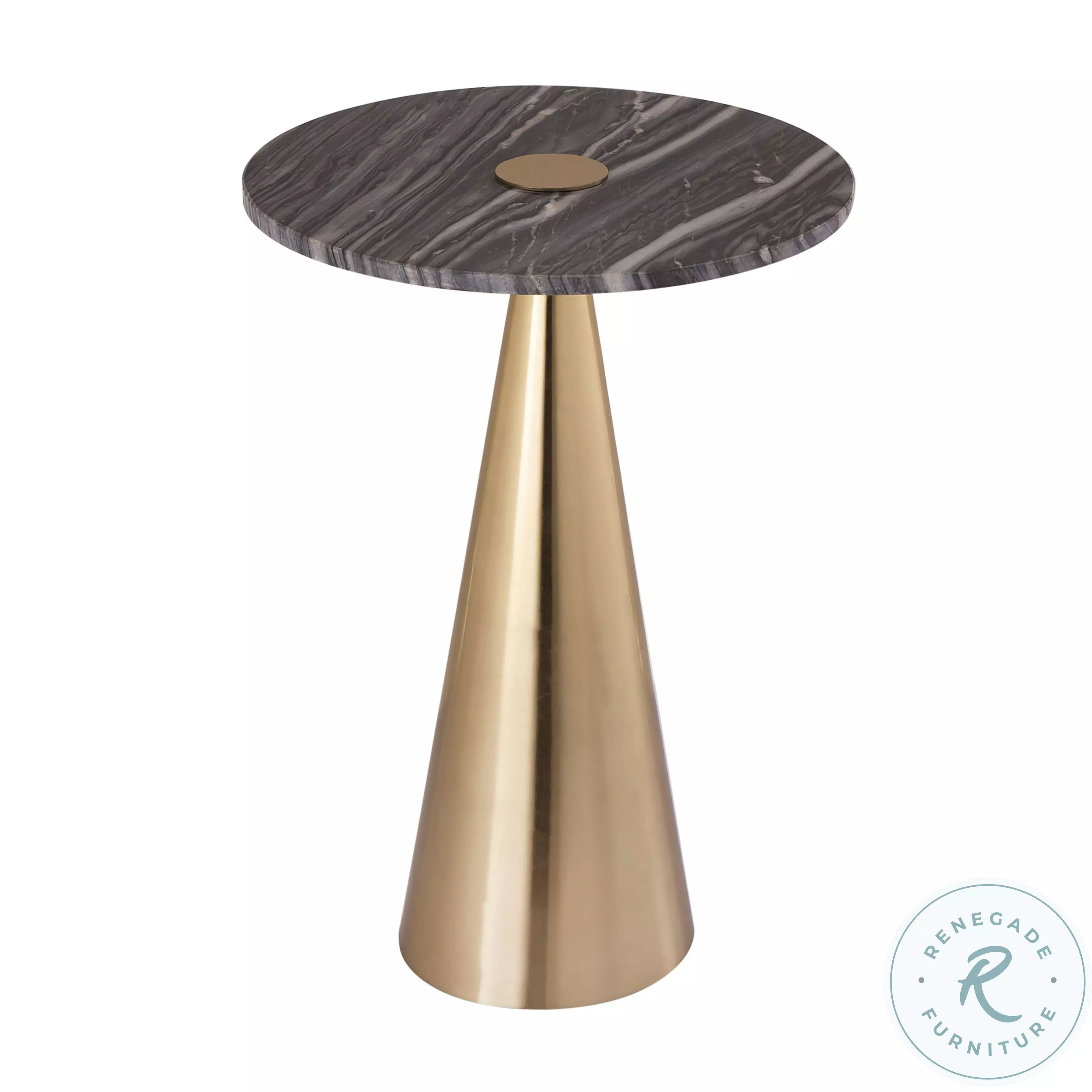 Addyson Grey Marble and Gold Side Table from TOV | Coleman Furniture