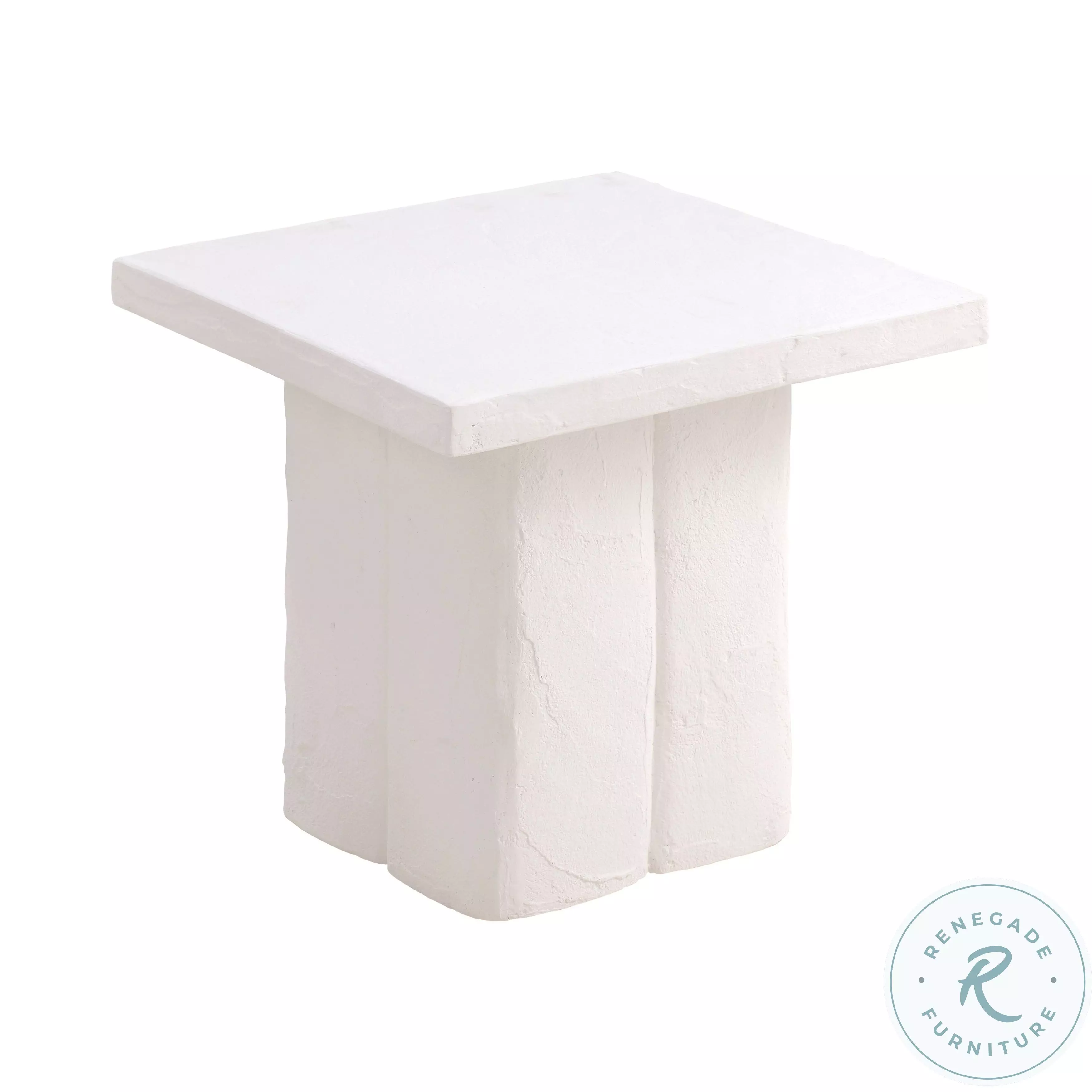 Kayla White Concrete Side Table From TOV | Coleman Furniture