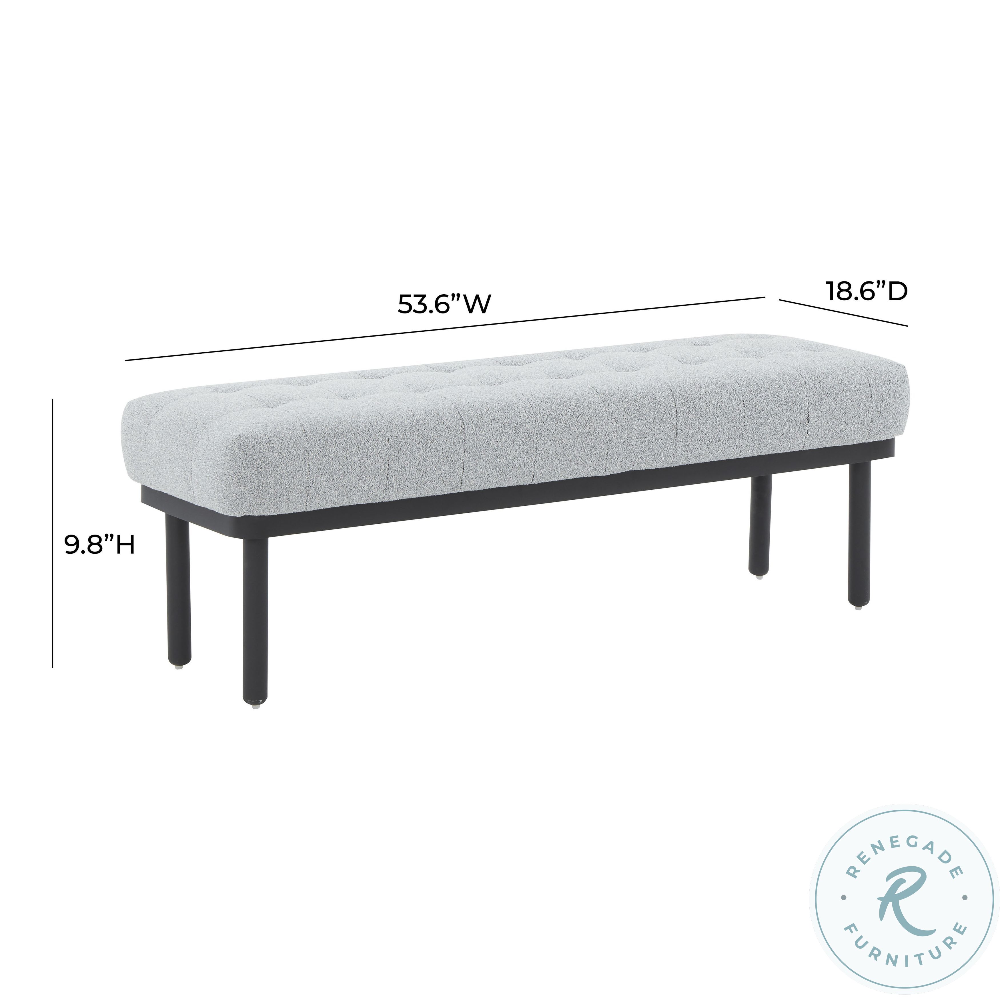 Olivia Grey Boucle Bench From TOV | Coleman Furniture