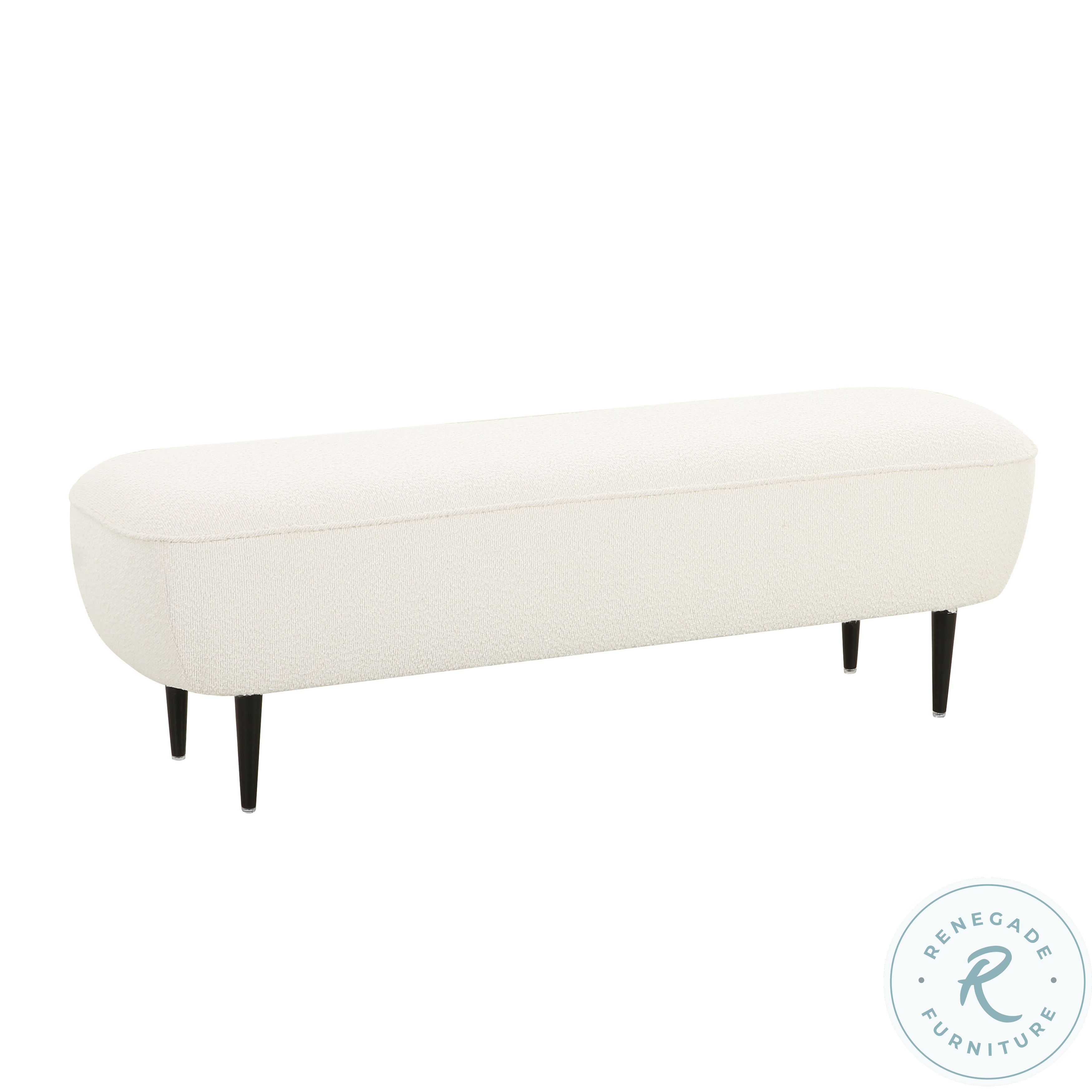 Denise Cream Boucle Bench From TOV | Coleman Furniture