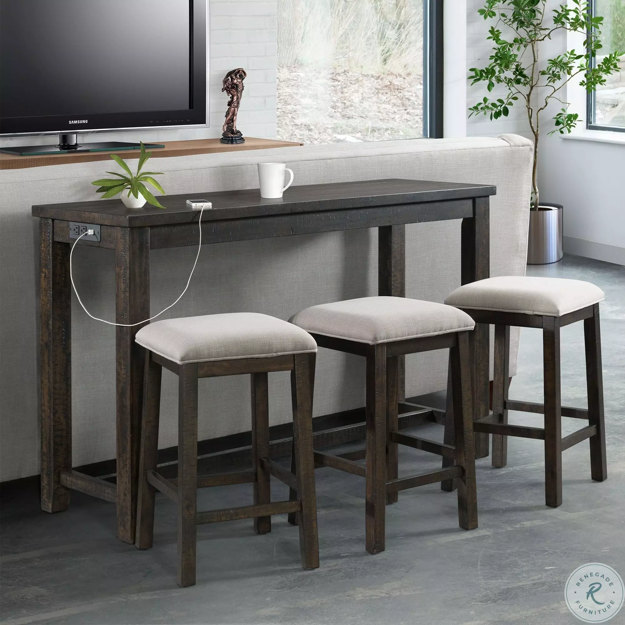 Stanford Smokey Walnut Multipurpose Bar Set from Elements Furniture ...