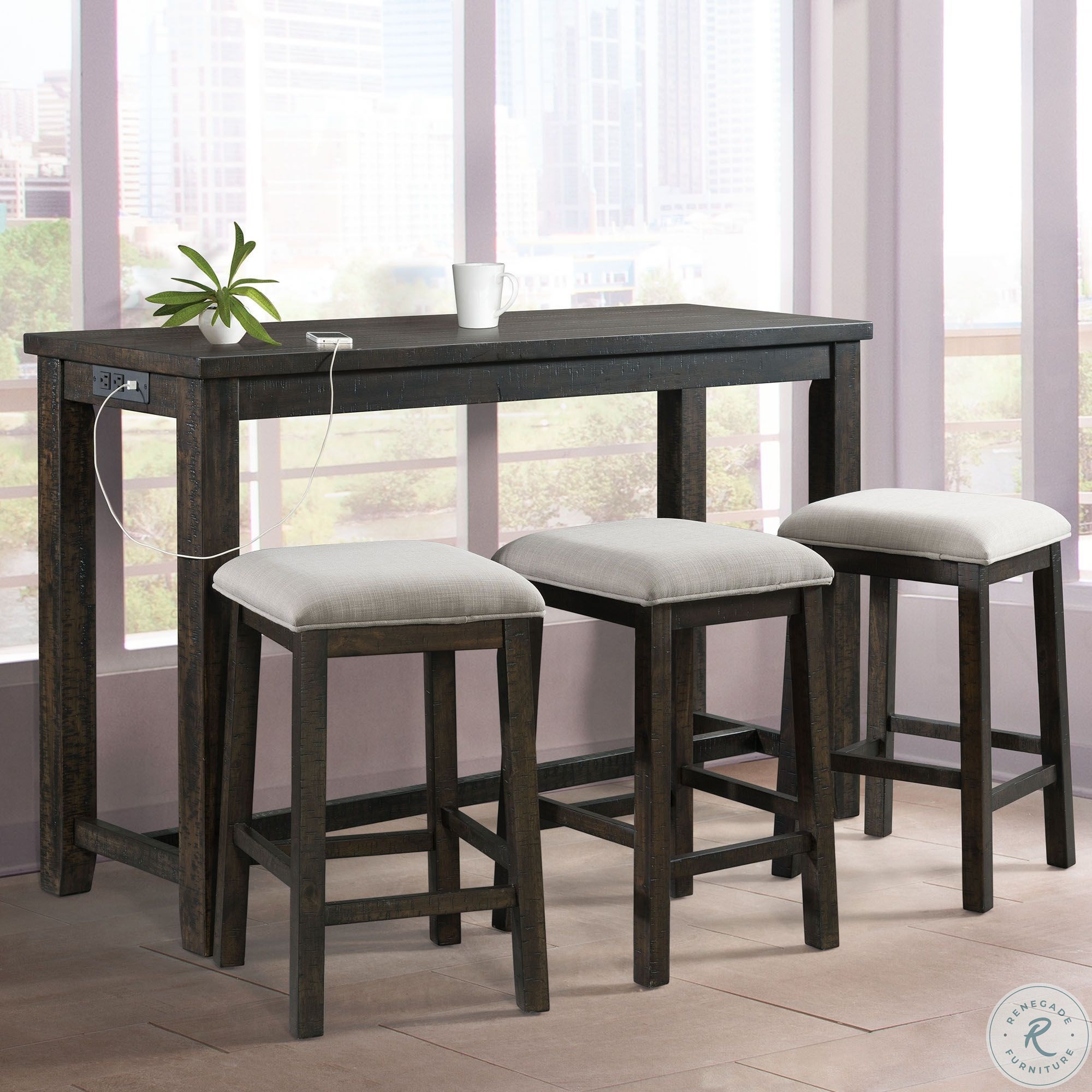 Stanford Smokey Walnut Multipurpose Bar Set from Elements Furniture ...