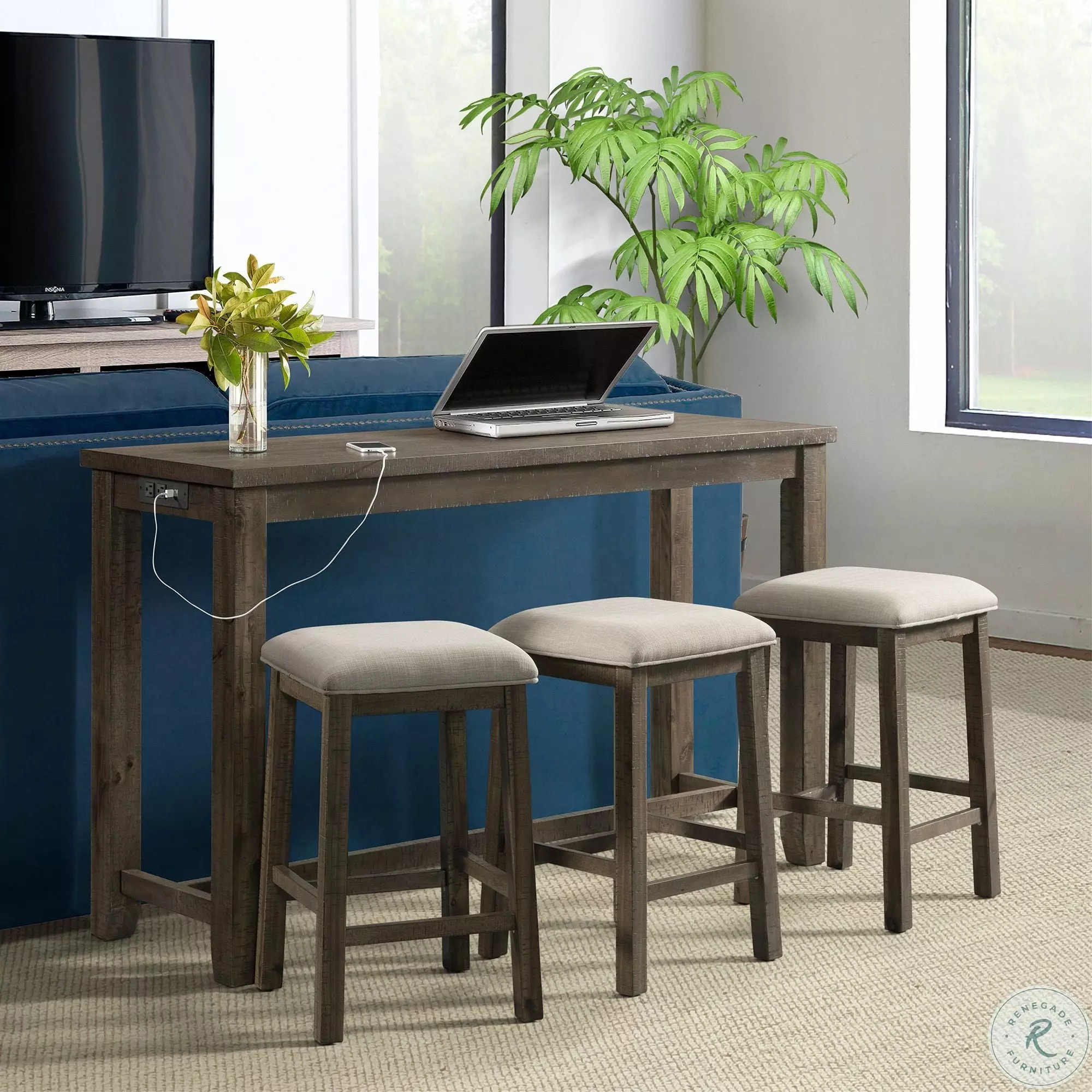 Stanford Gray Multipurpose Bar Set from Elements Furniture | Coleman ...