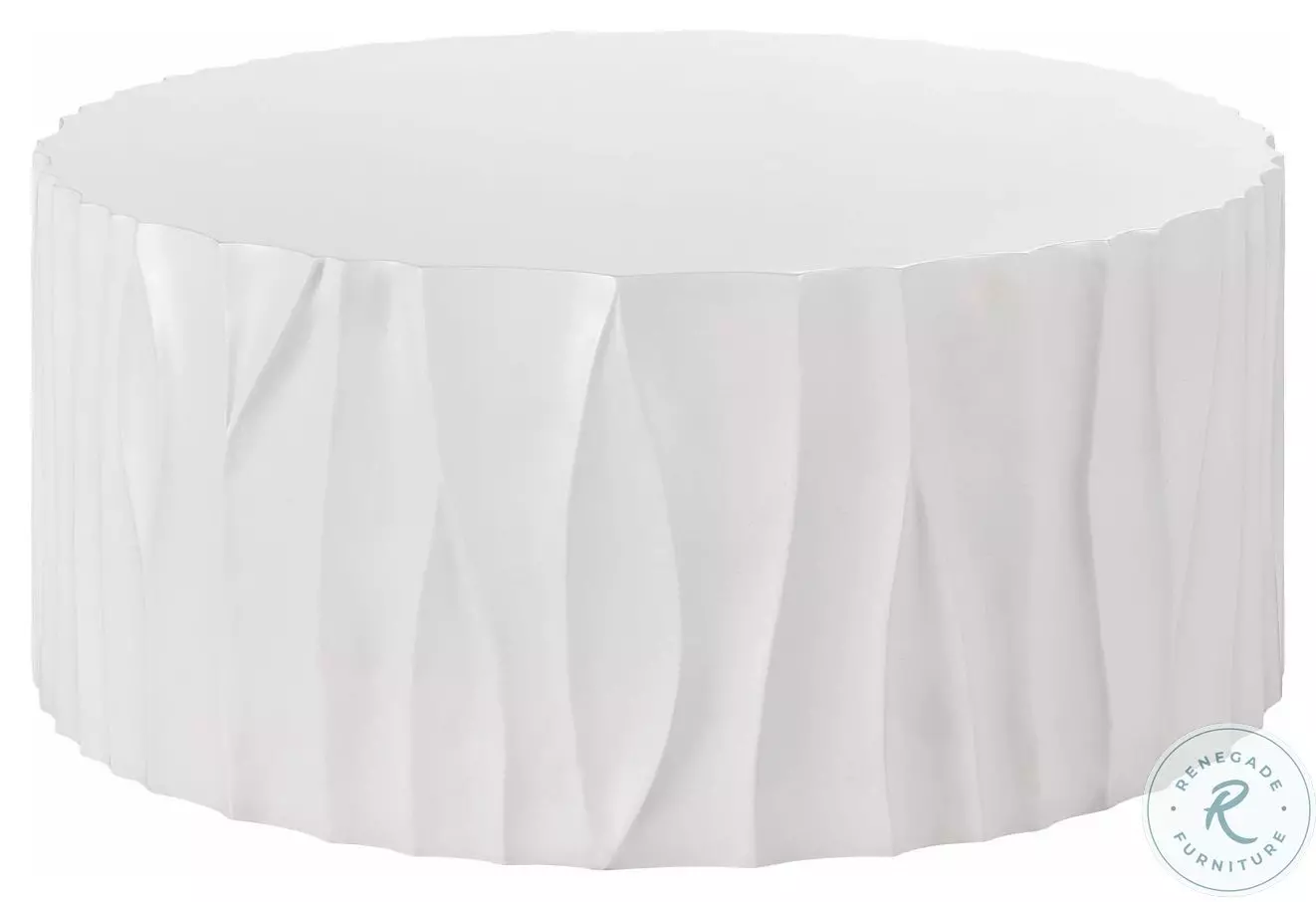 Evian Abaco White Outdoor Round Cocktail Table From Shoreline Living ...