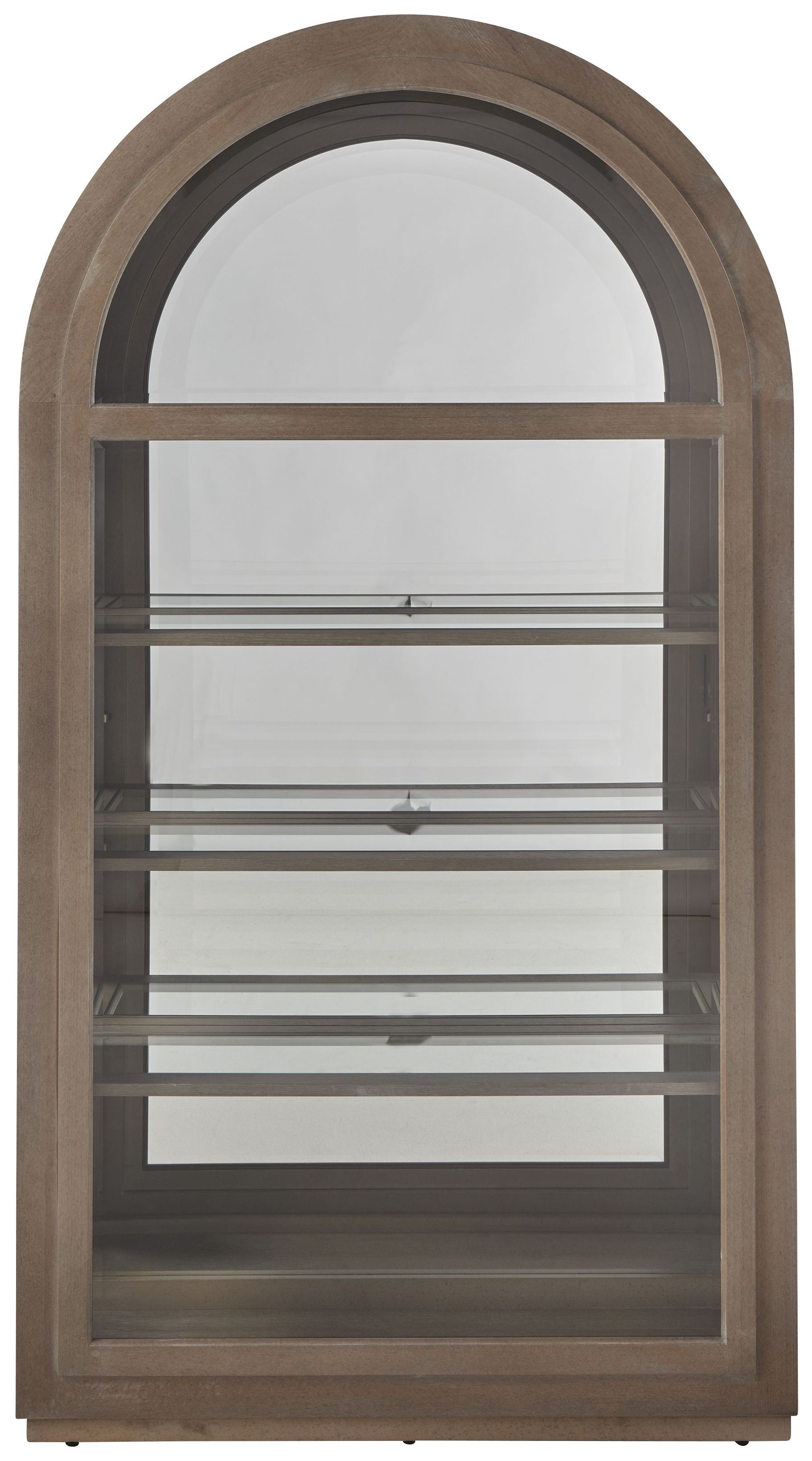 Accents Brown Arch 1 Sliding Door Curio Cabinet with LED Lighting From ...