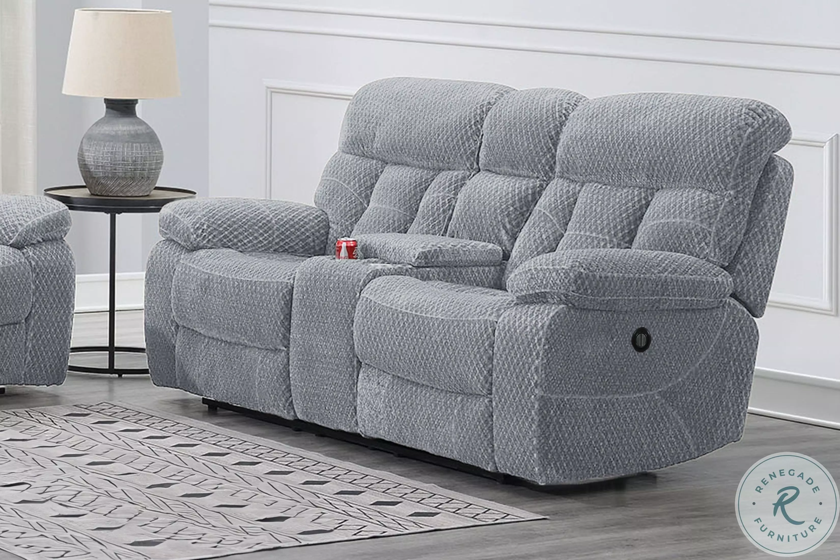 Bravo Stone Power Reclining Console Loveseat Power Footrest From New ...