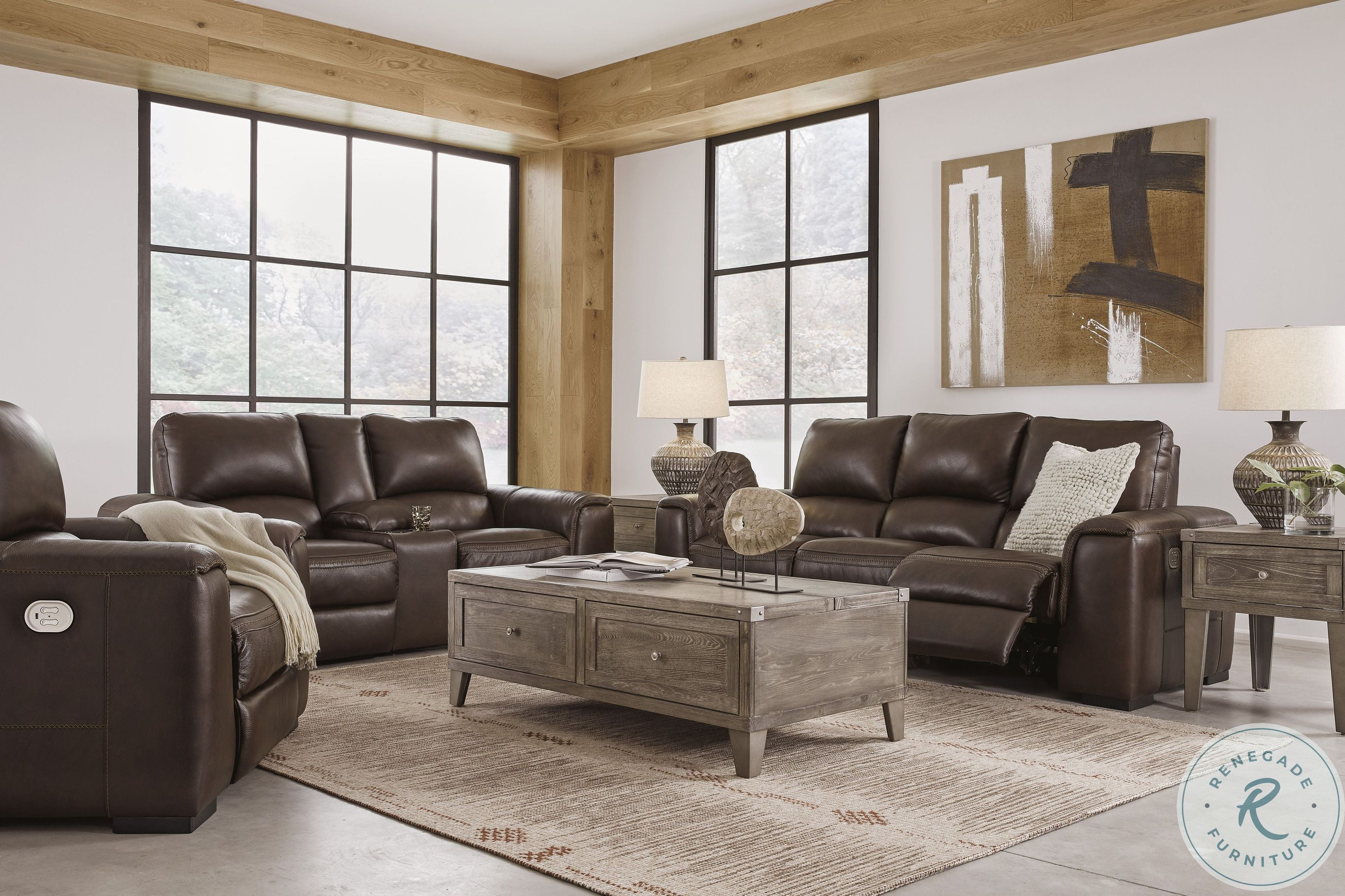 Alessandro Walnut Power Recliner From Ashley Furniture | Coleman Furniture