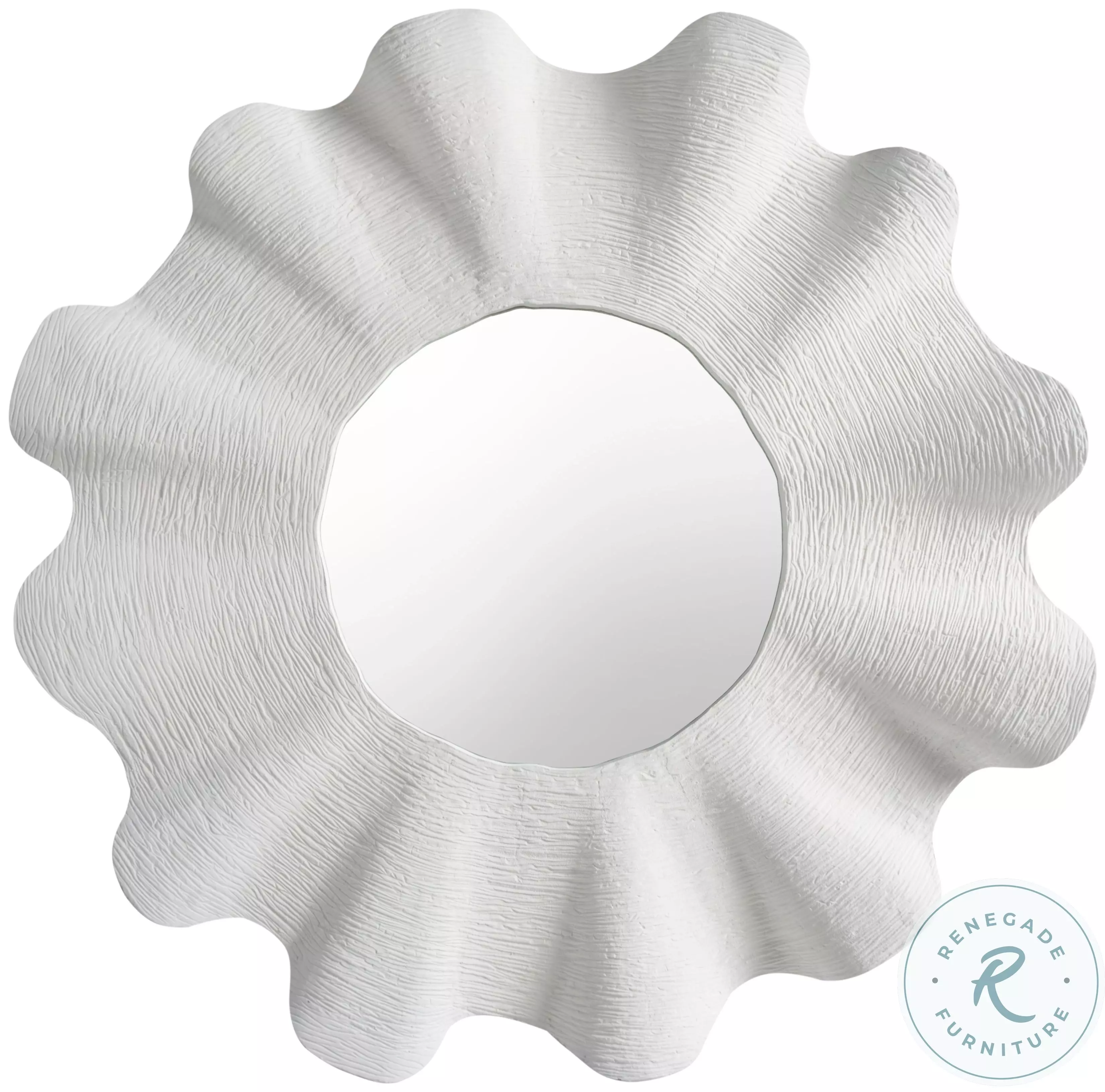 Weekender Shell White Scallop Mirror From Universal | Coleman Furniture