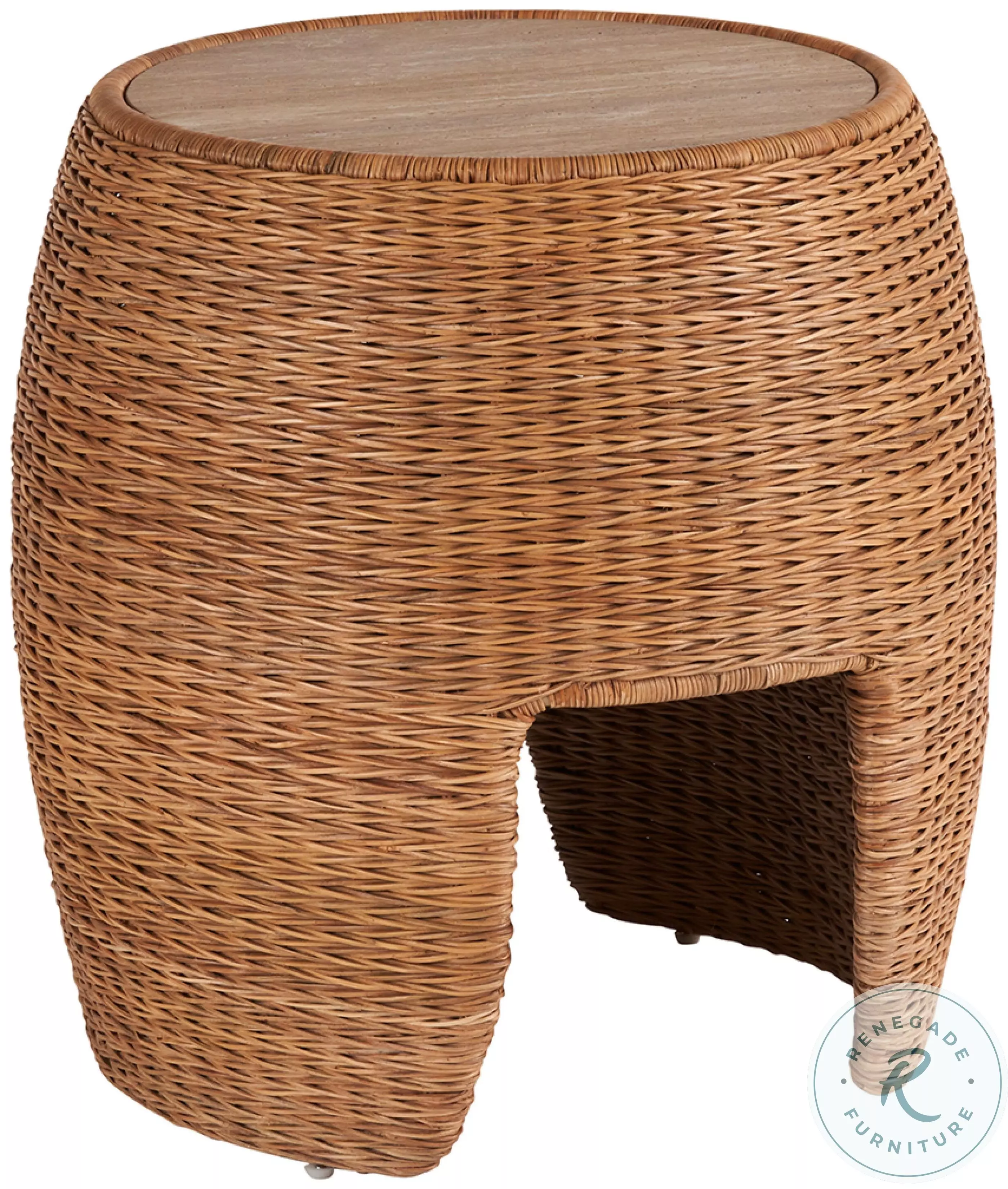 Weekender Natural Rattan Havasu End Table From Universal | Coleman ...