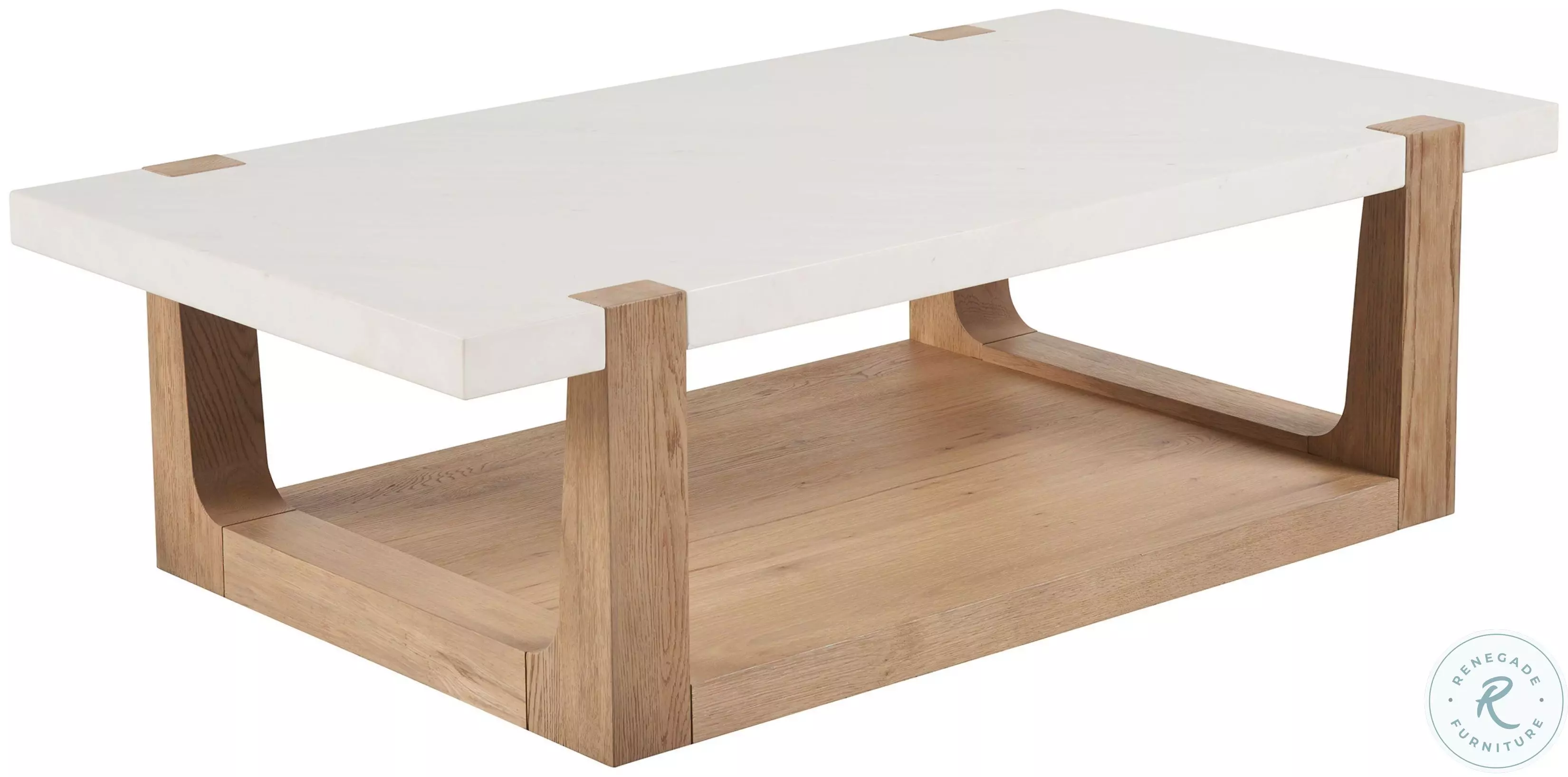 Ellis Natural Oak And White Quartz Cocktail Table From Universal ...
