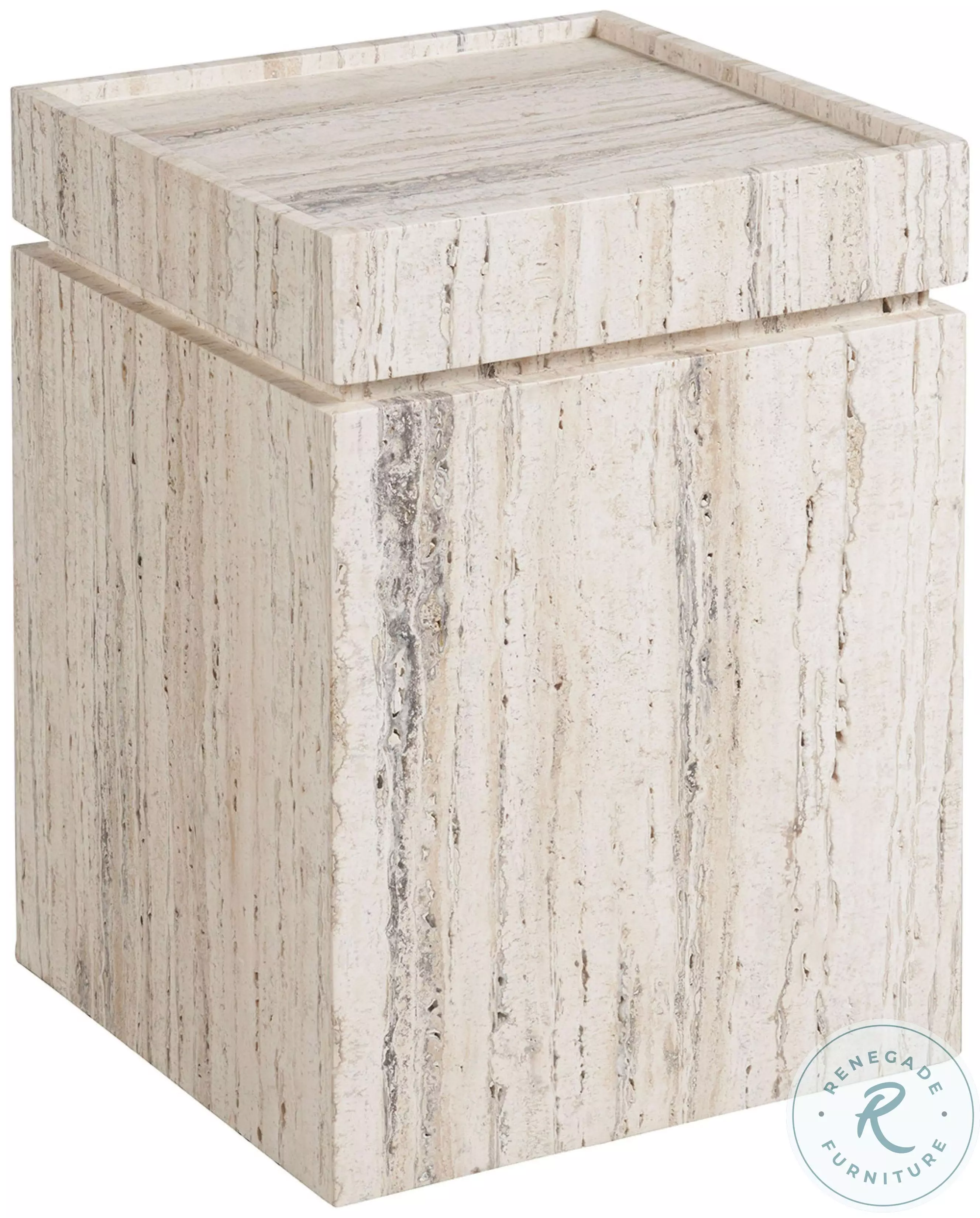 Daxton White Travertine Accent Table From Universal | Coleman Furniture