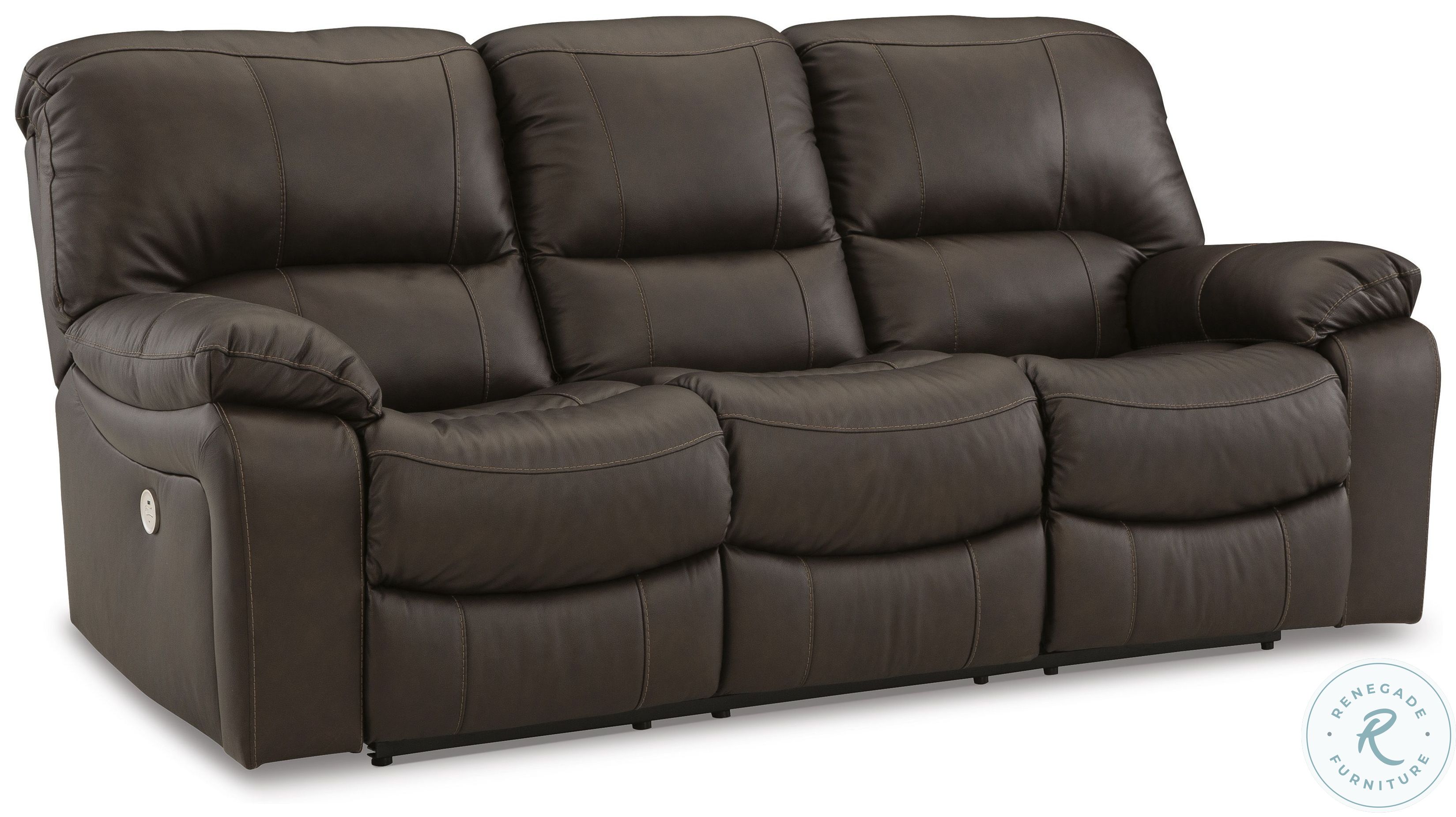 Leesworth Dark Brown Power Reclining Sofa From Ashley Furniture ...