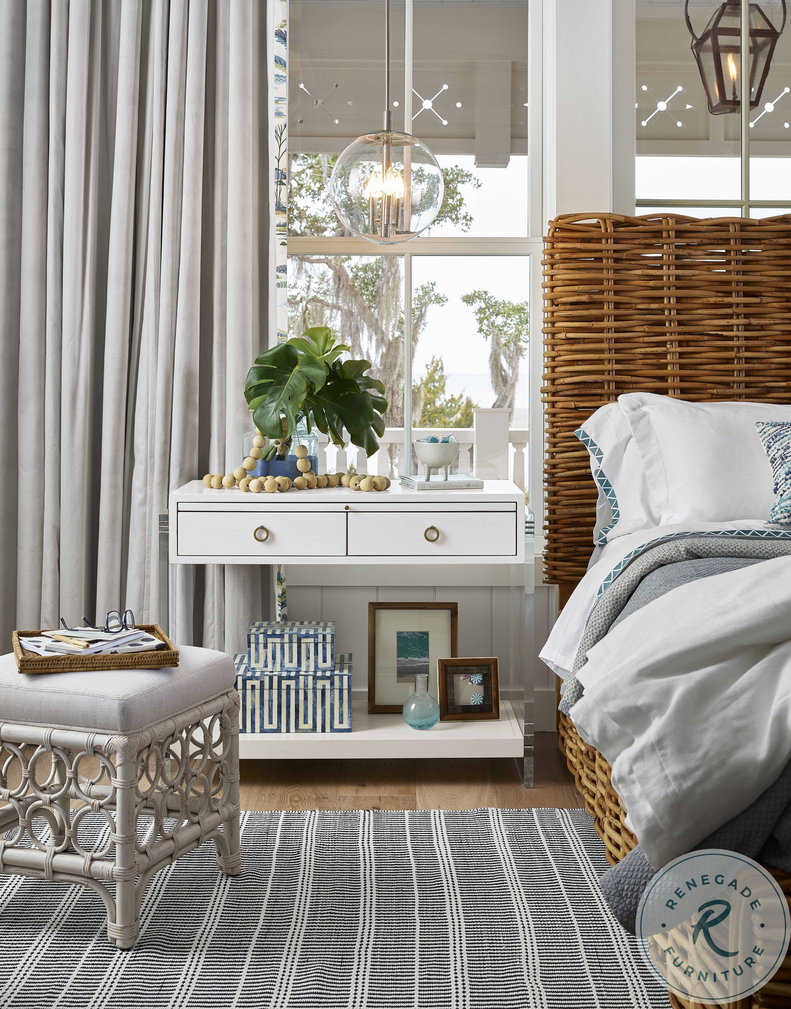 Getaway Nomad Snow Rattan Stool From Universal | Coleman Furniture