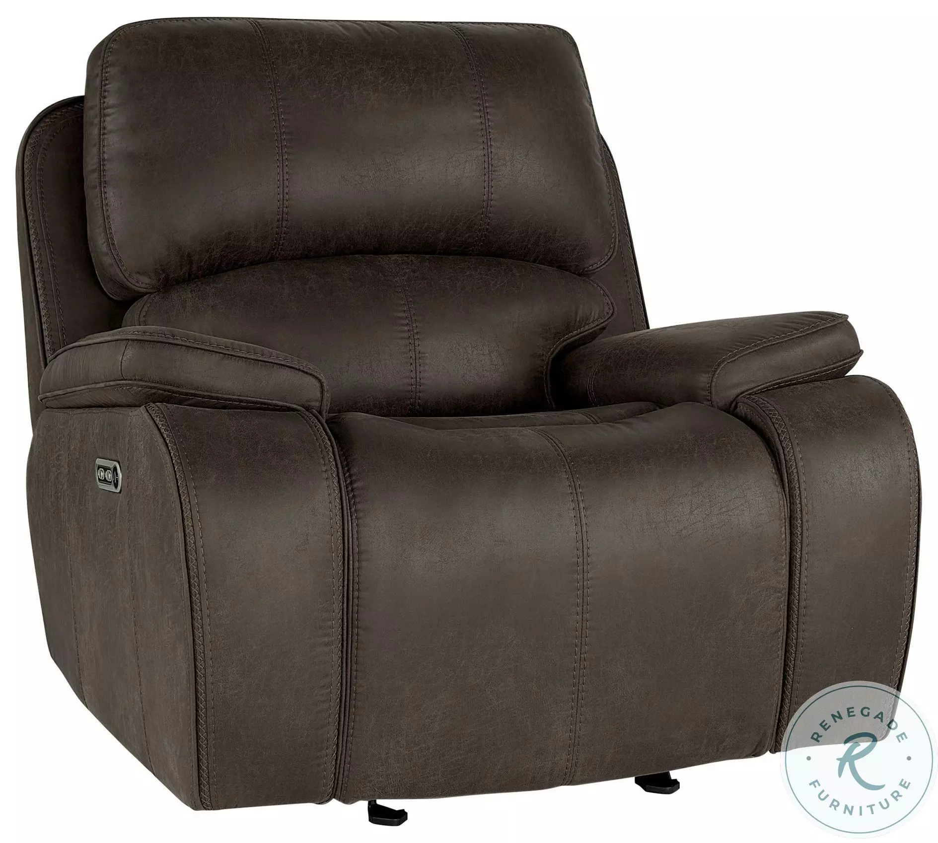 Brookings Brown Glider Power Recliner Power Headrest And Footrest From ...