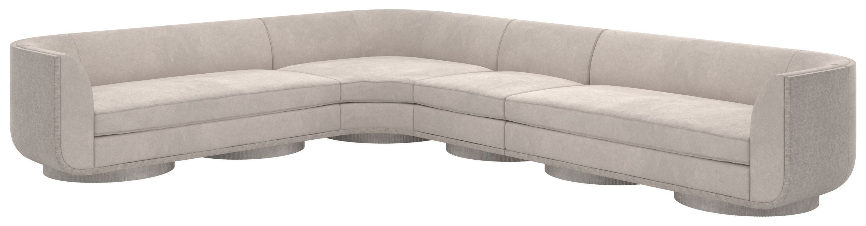 Clipper Charcoal Leaf 4 Piece Sectional Caracole Furniture | Coleman ...