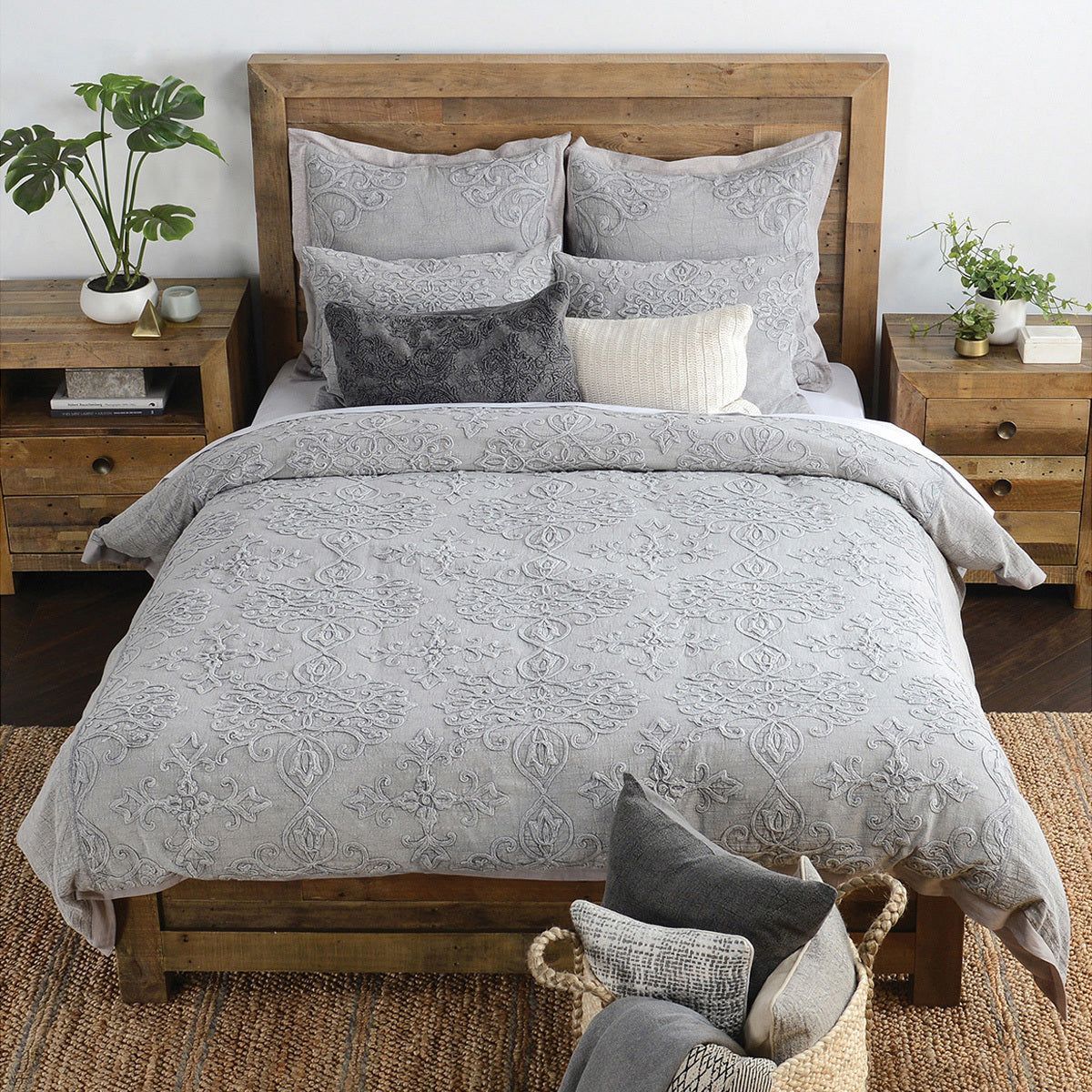 Reagan Gray Queen Duvet From Classic Home | Coleman Furniture