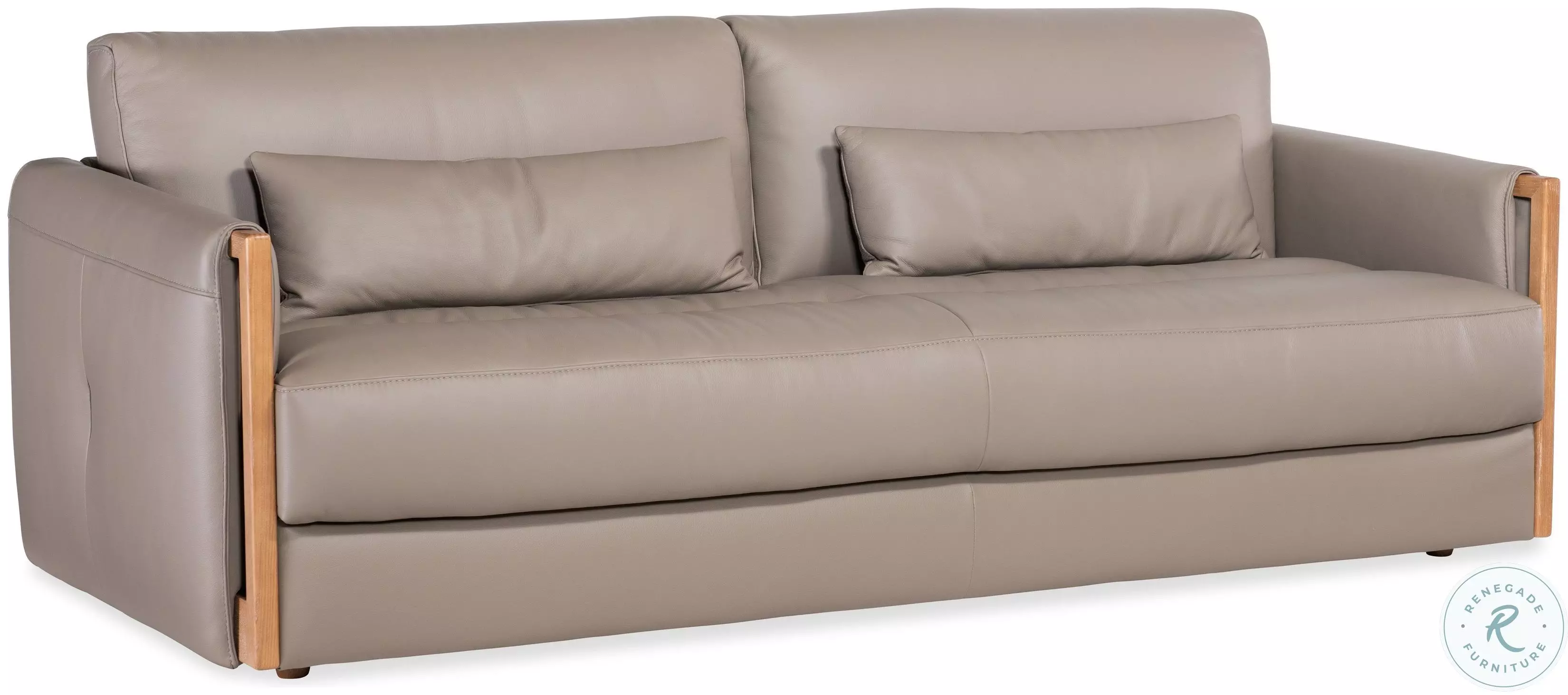 Meridian Miami Truffle Leather Sofa From Hooker | Coleman Furniture