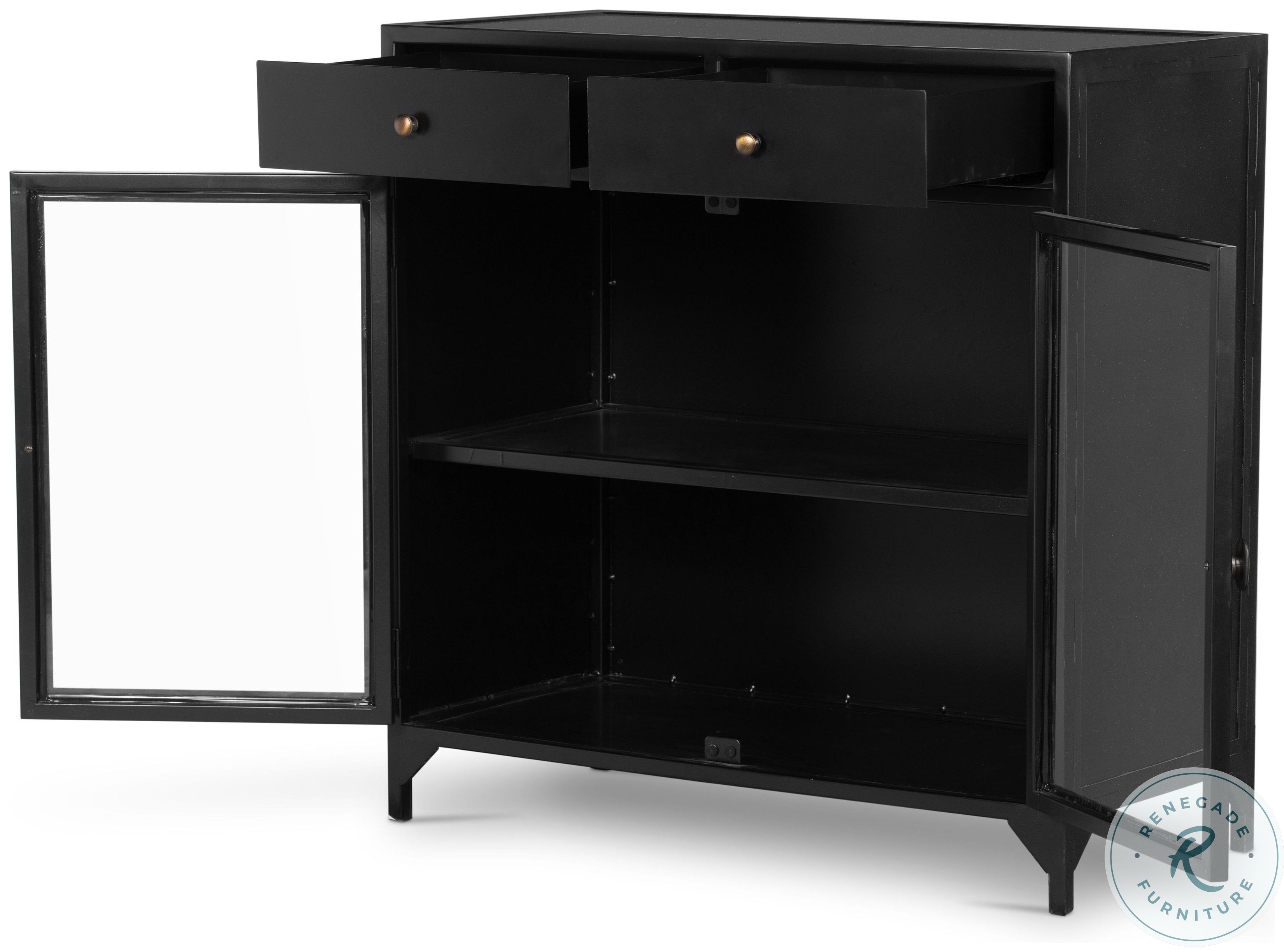Shadow Box Black Small Cabinet from Four Hands | Coleman Furniture