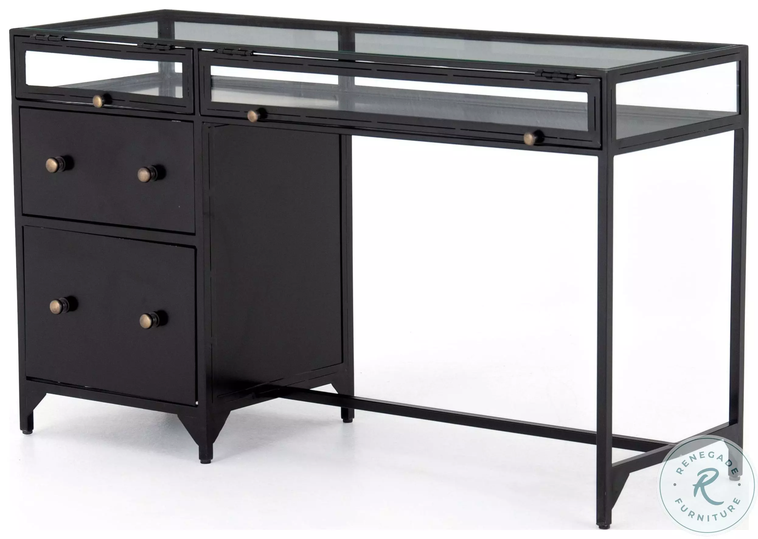 Shadow Box Black Desk from Four Hands | Coleman Furniture