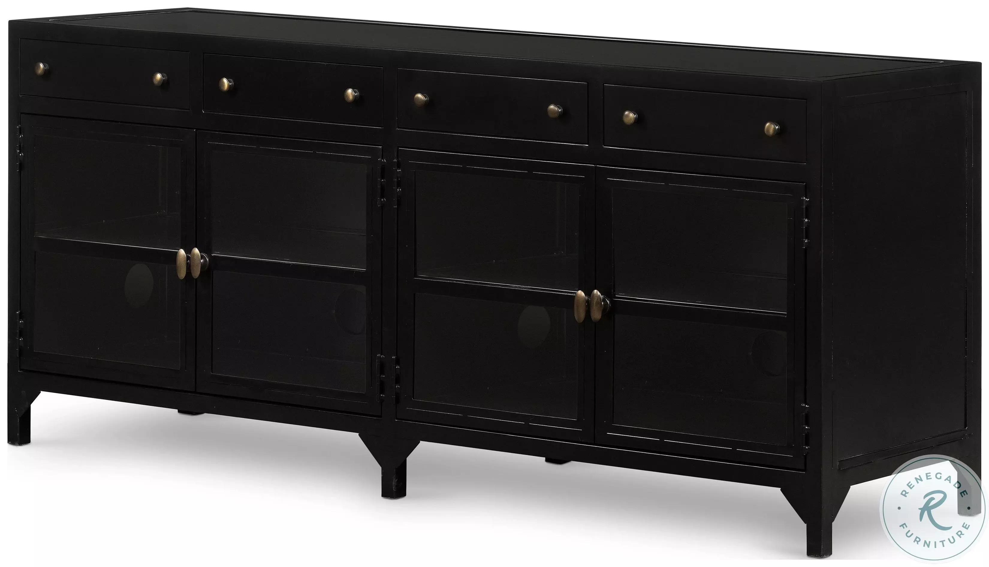 Shadow Box Black TV Stand from Four Hands | Coleman Furniture