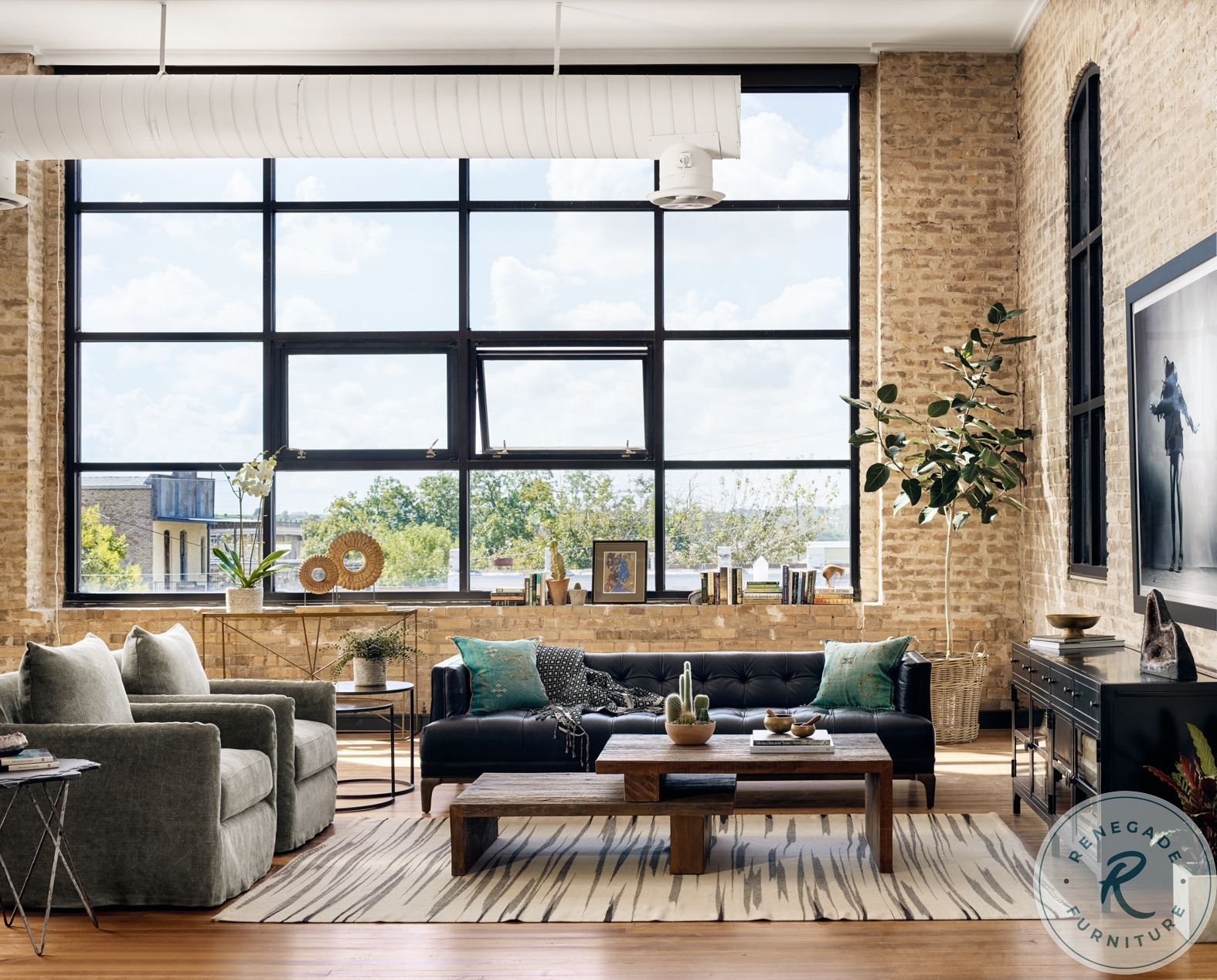 Shadow Box Black TV Stand from Four Hands | Coleman Furniture