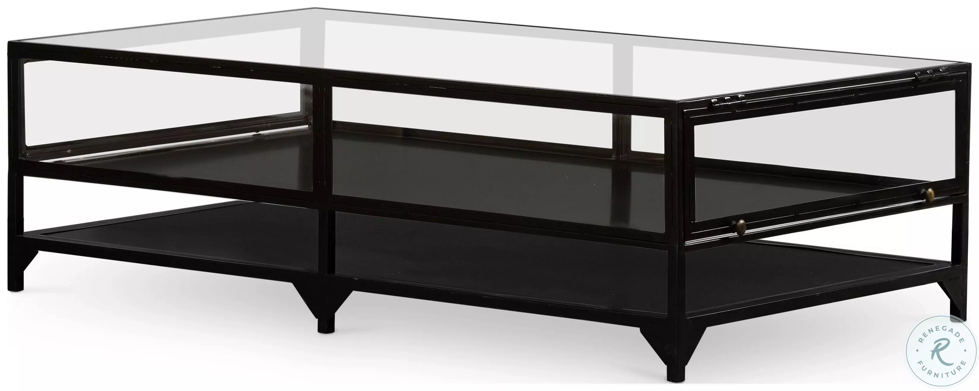 Shadow Box Black Coffee Table from Four Hands | Coleman Furniture