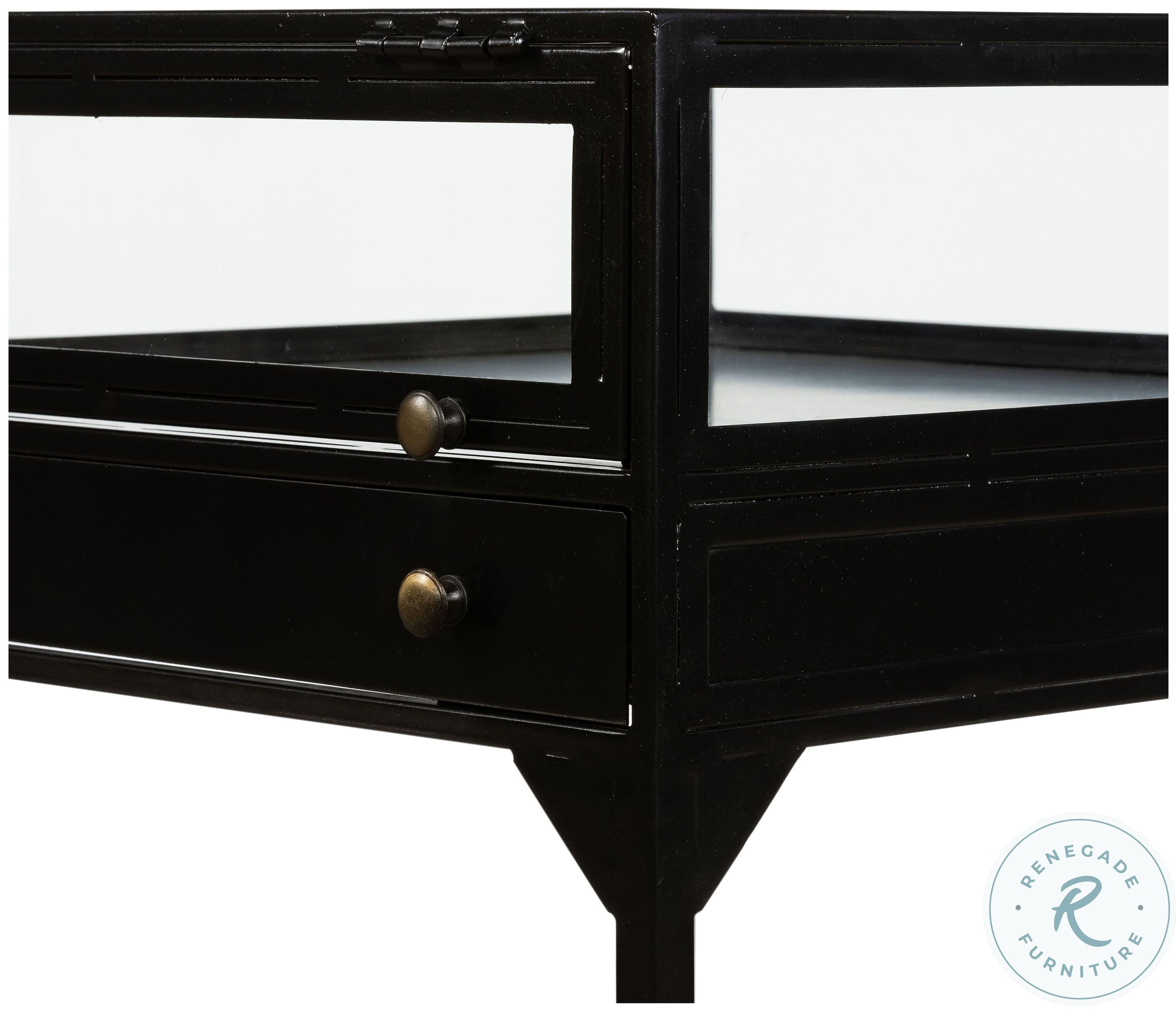 Shadow Box Black End Table from Four Hands | Coleman Furniture