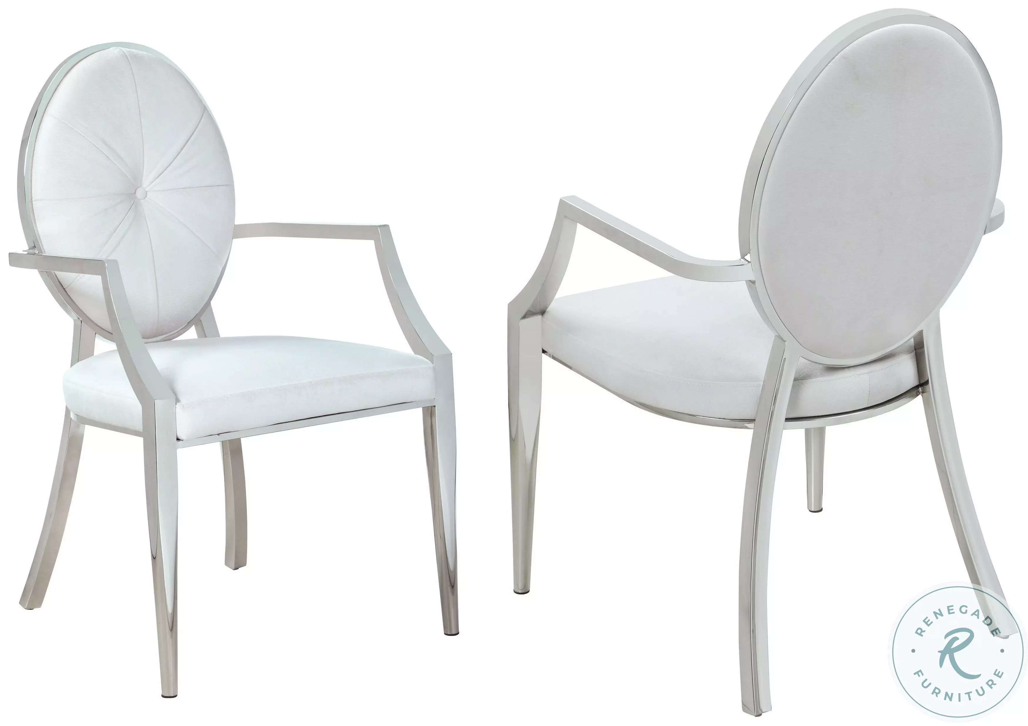 Victoria White Round Back Arm Chair Set of 2 From Chintaly Imports ...