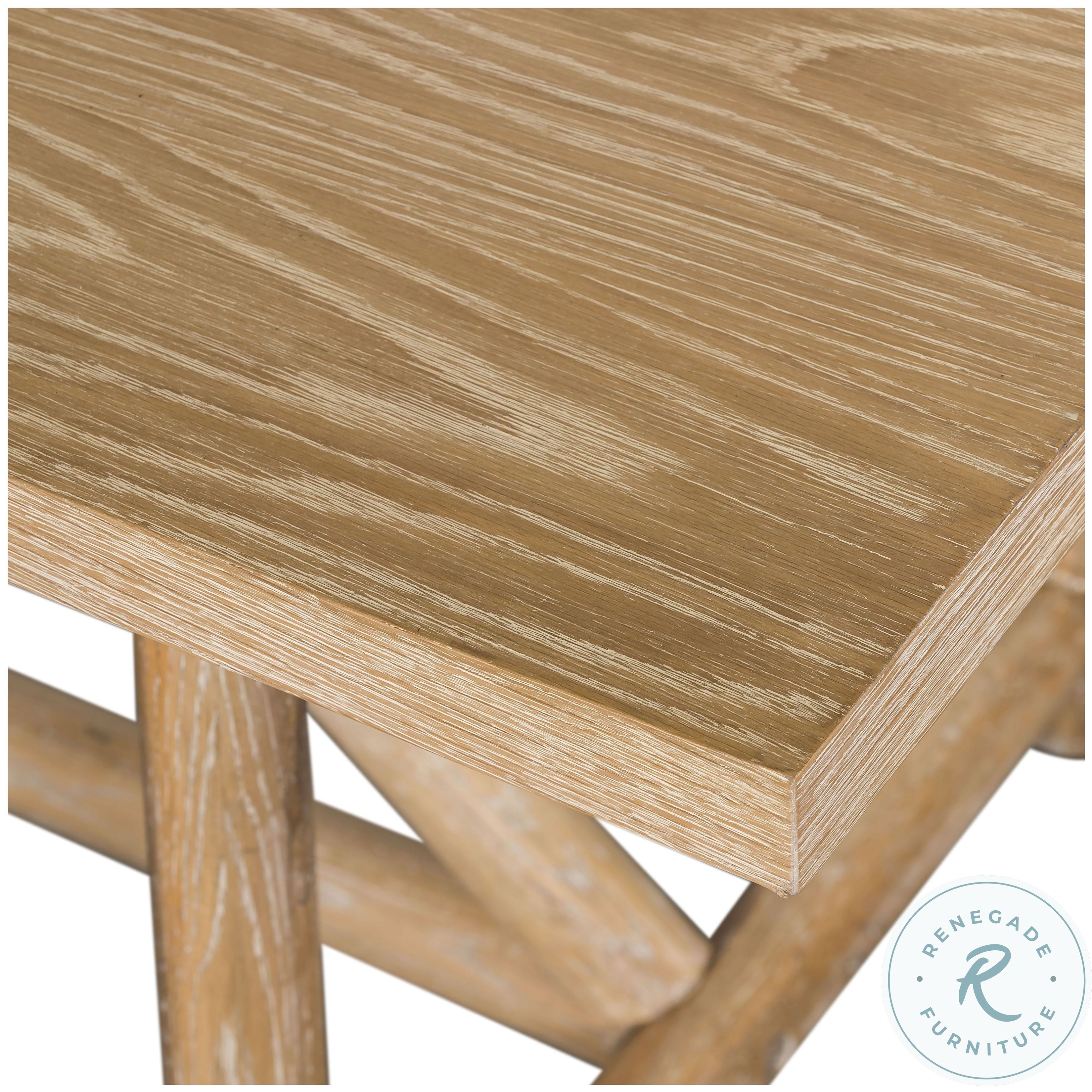 Mika Whitewashed Oak And Whitewashed Oak Dining Table from Four Hands ...
