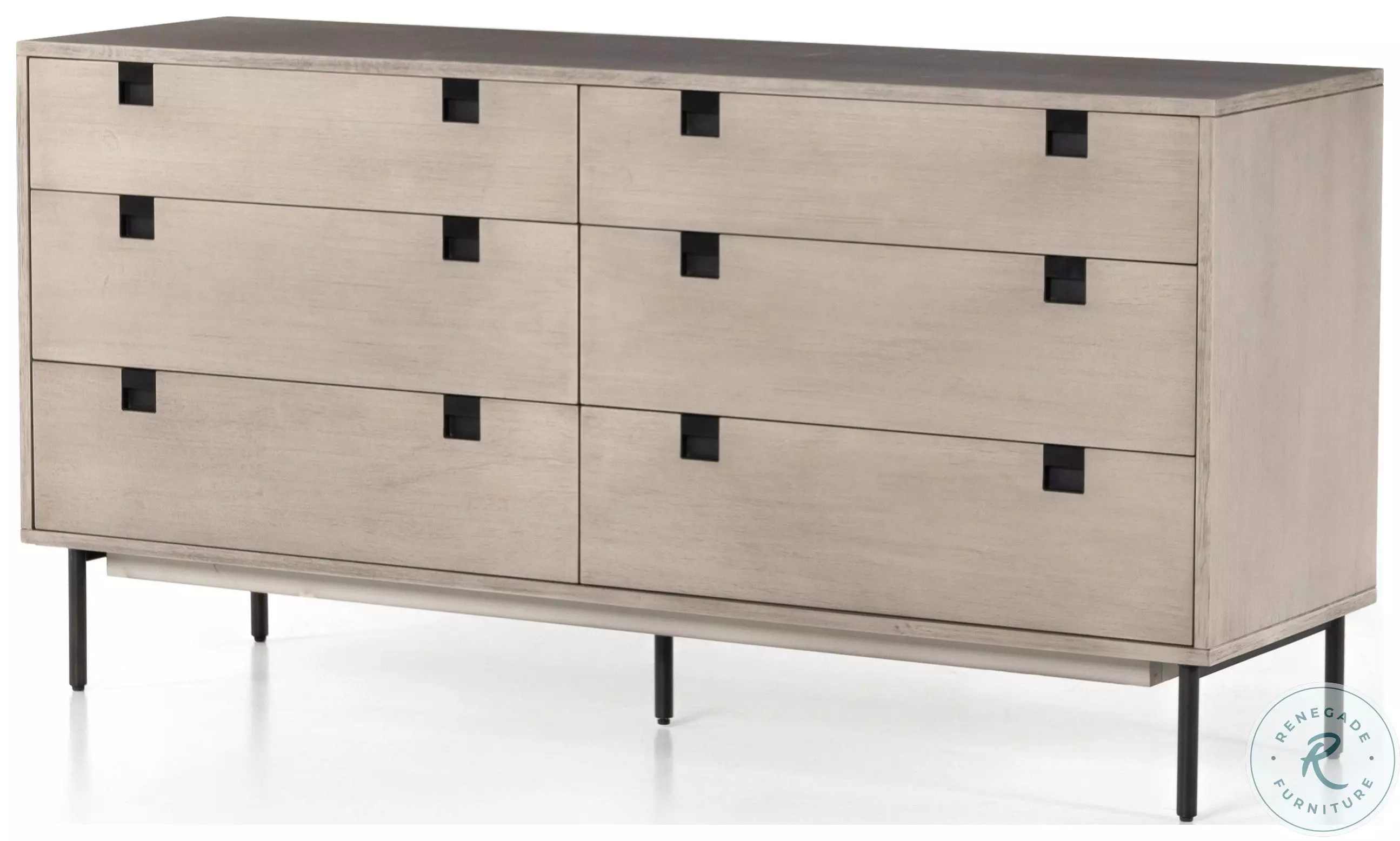 Carly Grey Wash And Antique Bronze 6 Drawer Dresser from Four Hands ...