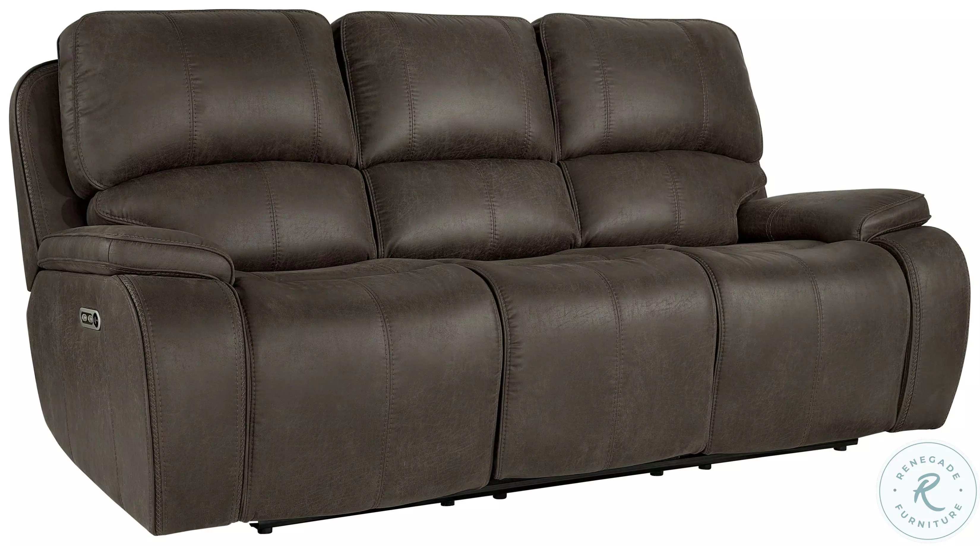 Brookings Brown Power Reclining Sofa Power Headrest And Footrest From ...