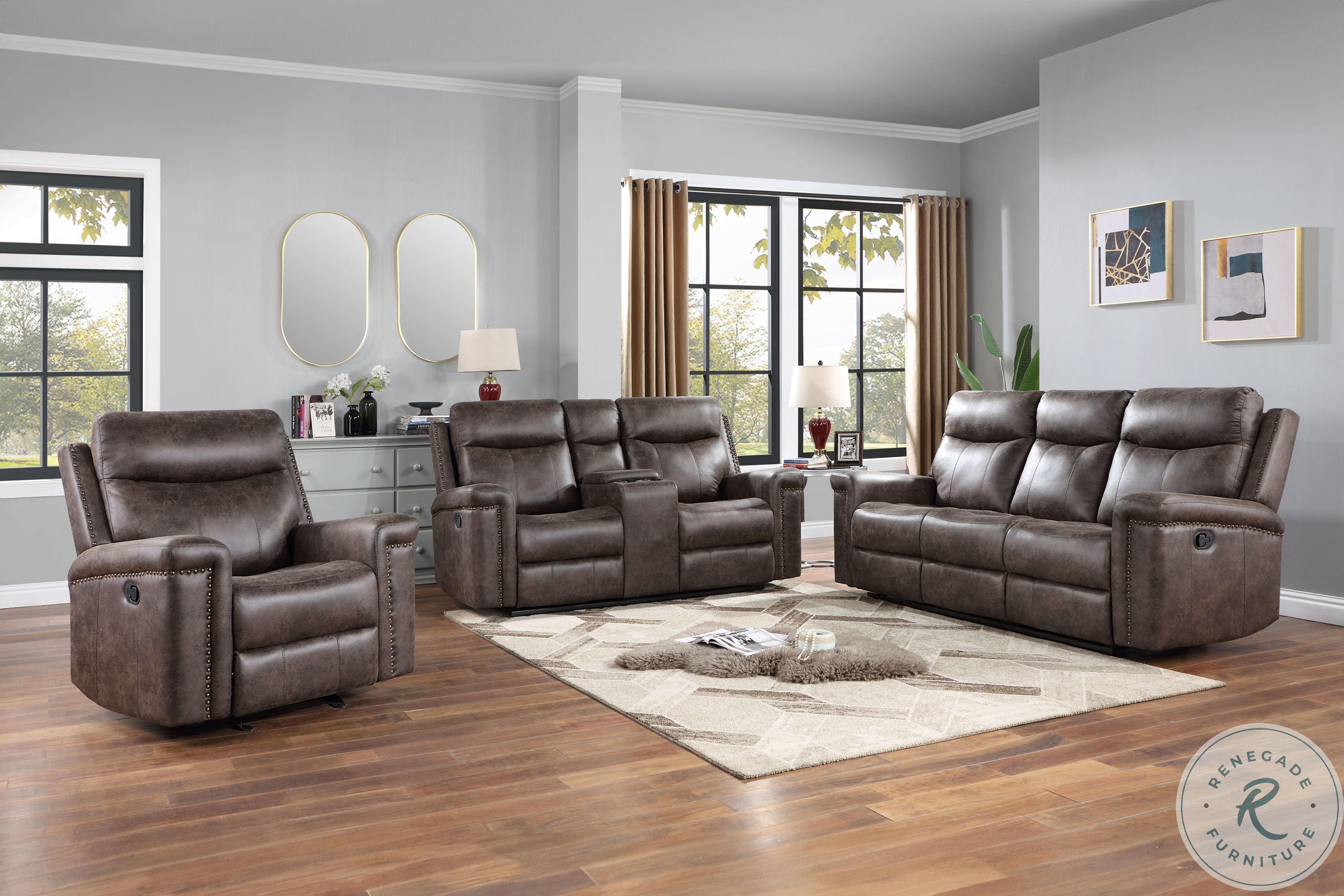 Quade Mocha Dual Reclining Sofa From New Classic | Coleman Furniture