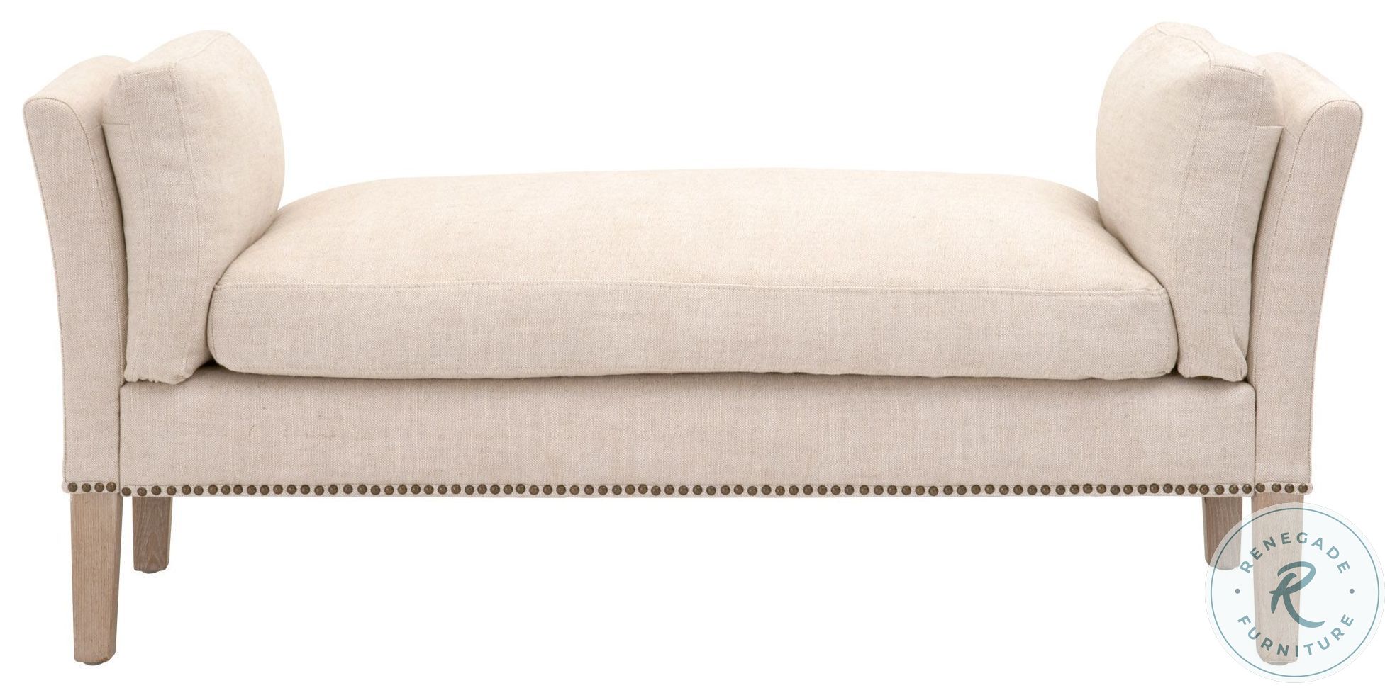 Essentials Bisque French Linen Warner Bench From Orient Express ...