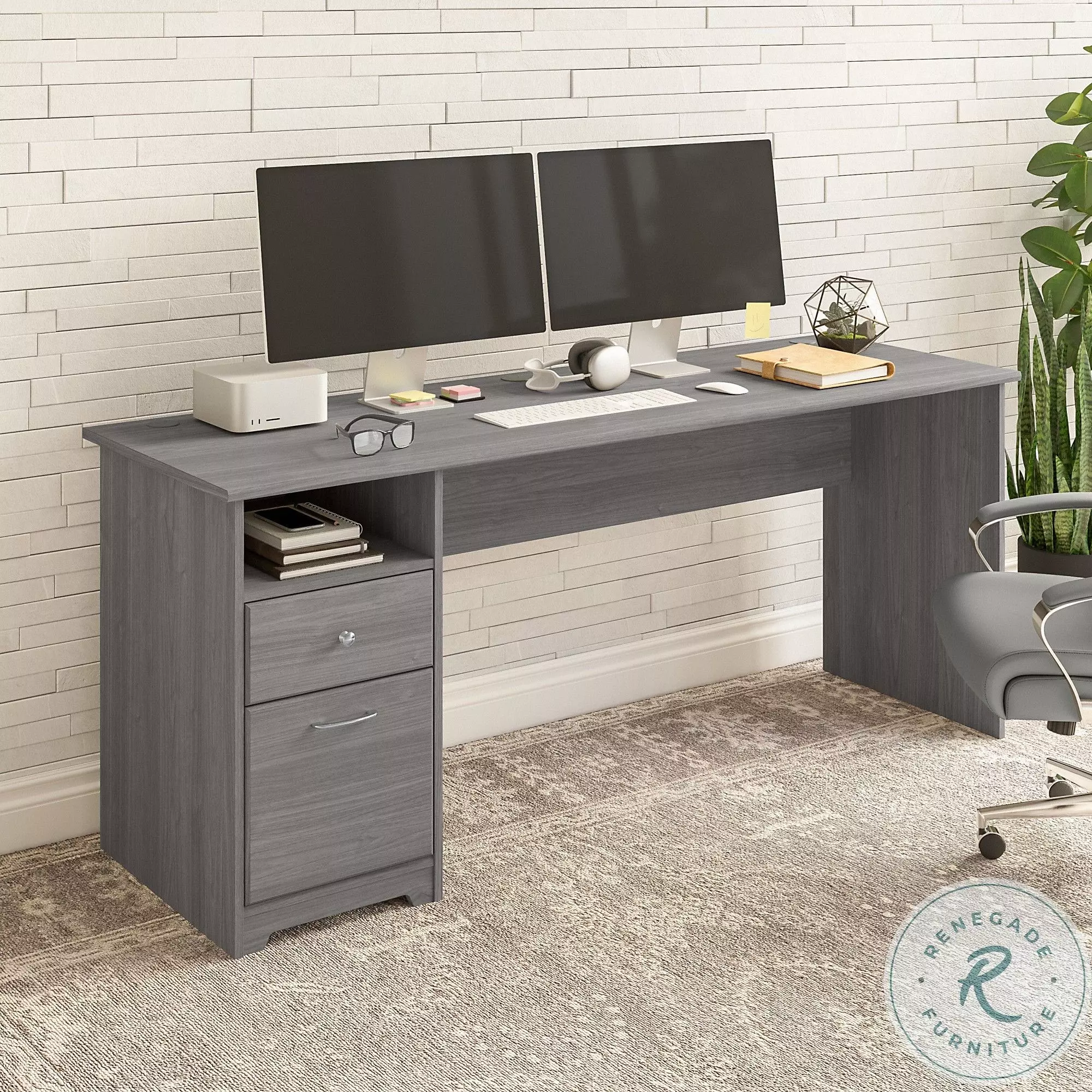 Cabot Modern Gray 72" Computer Home Office Set from Bush Furniture ...